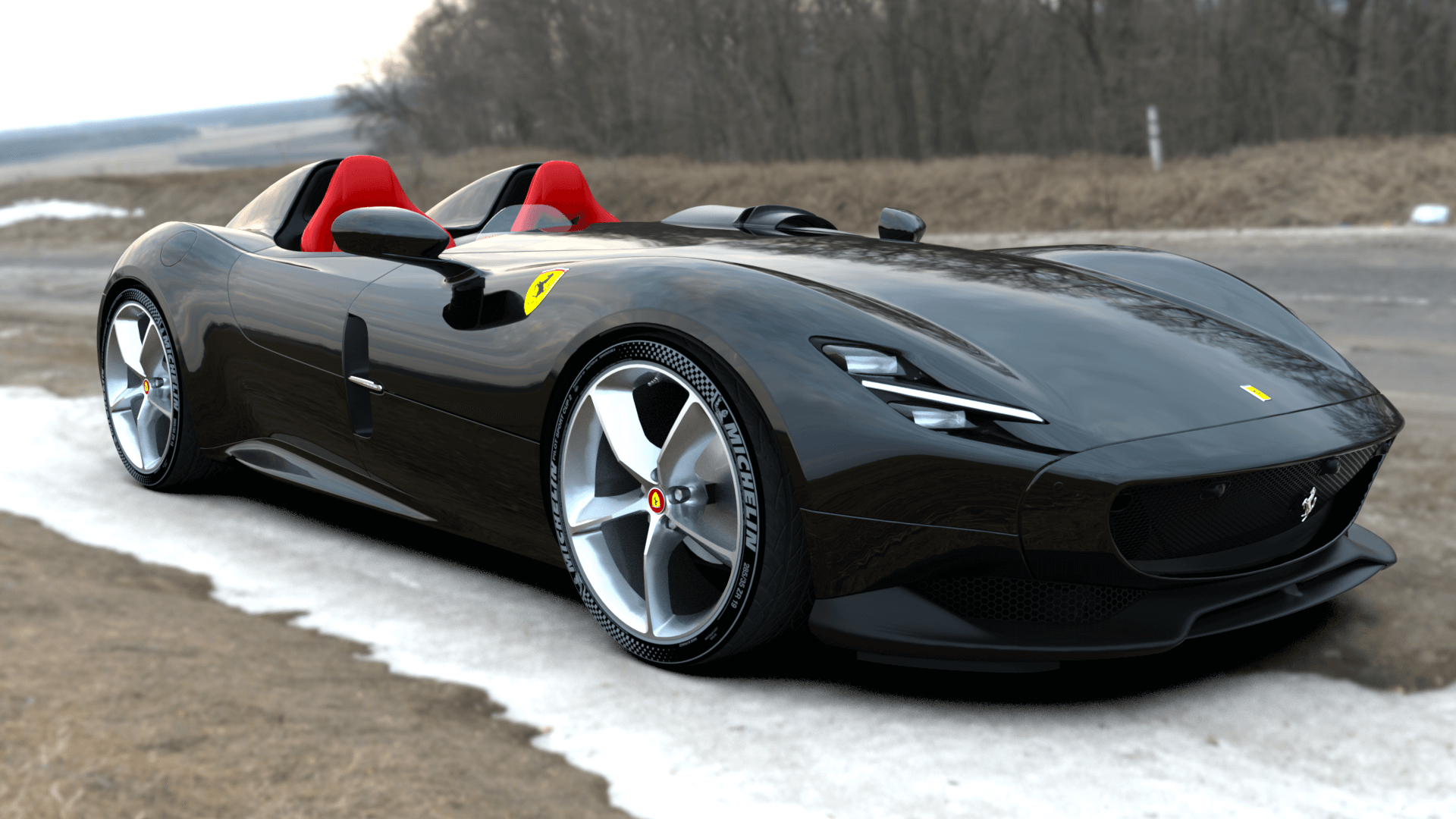 Ferrari Monza SP2 2019 3D Render, Digital Art by nerdadantes