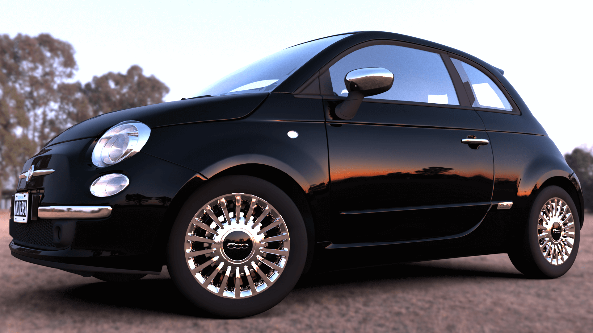 Fiat 500 2012 3D Render, Digital Art by nerdadantes