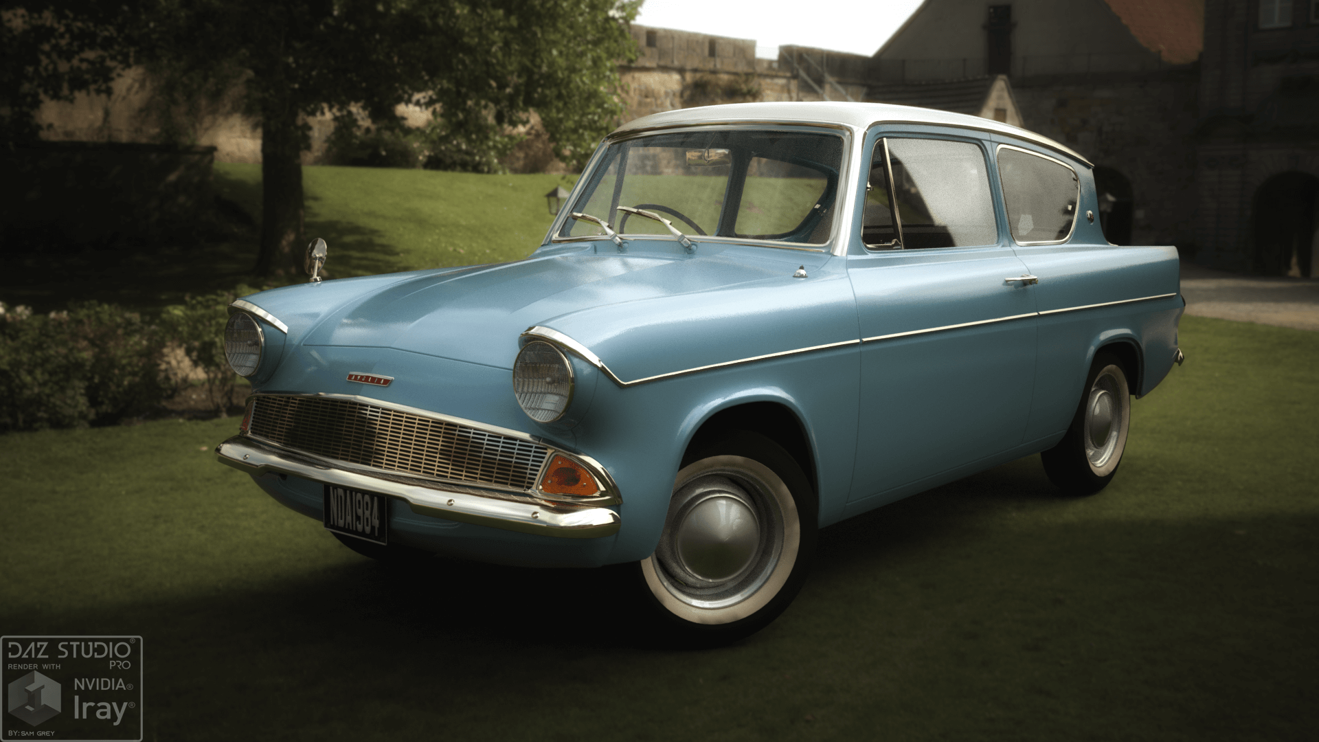 Ford Anglia 1959 3D Render, Digital Art by nerdadantes