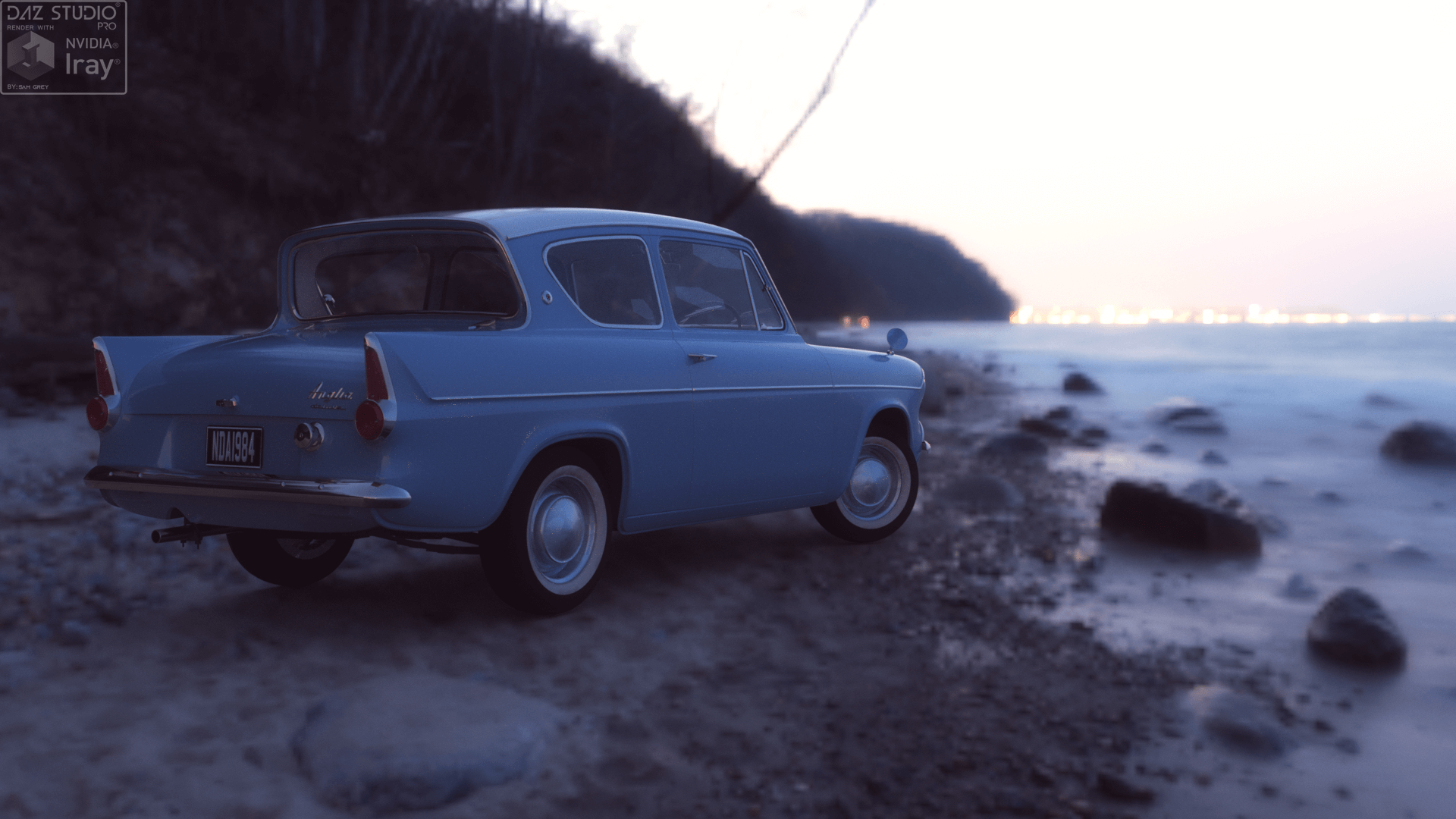 Ford Anglia 1959 3D Render, Digital Art by nerdadantes