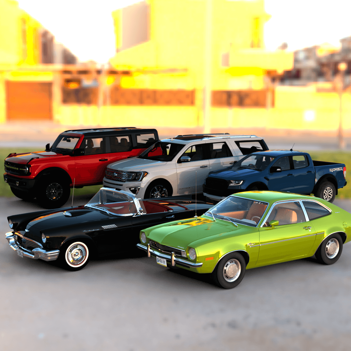 Ford Cars Mega Bundle 3D Render, Digital Art by nerdadantes