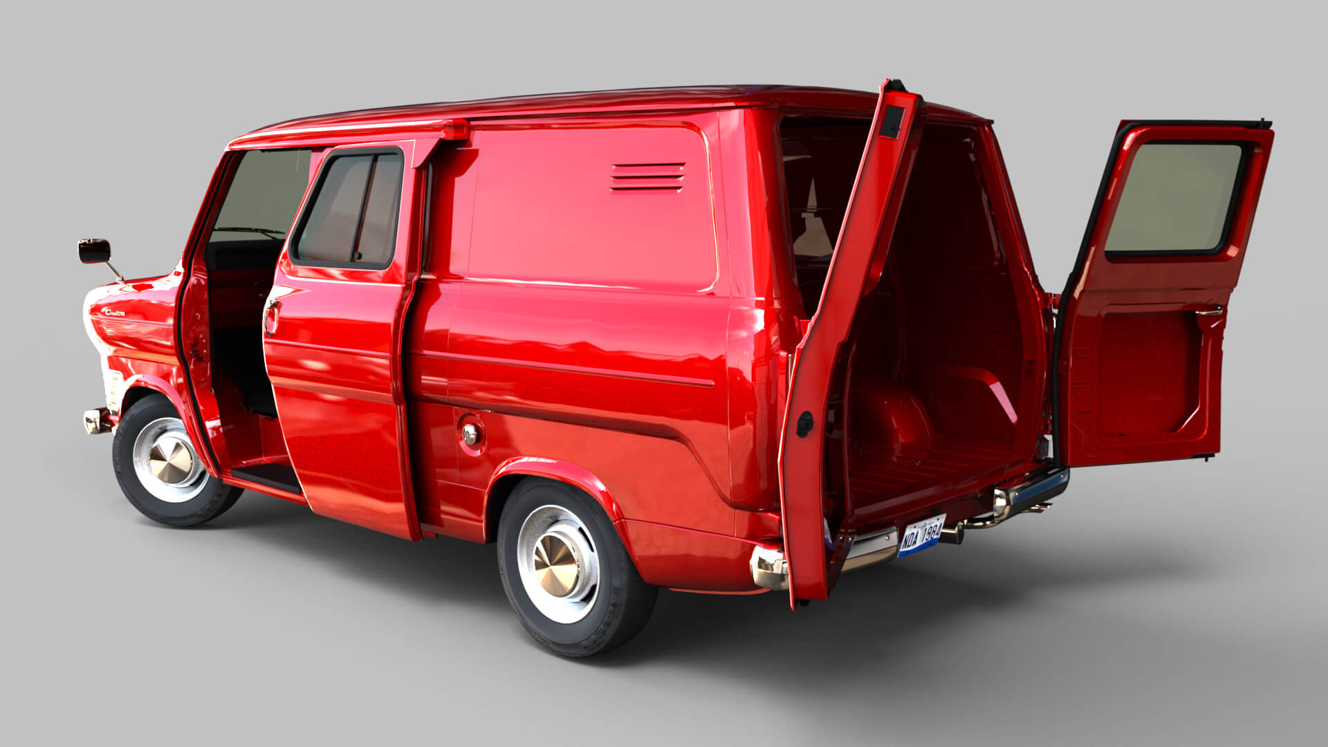 Ford Transit 1965 3D Model 3D Render, Digital Art by nerdadantes