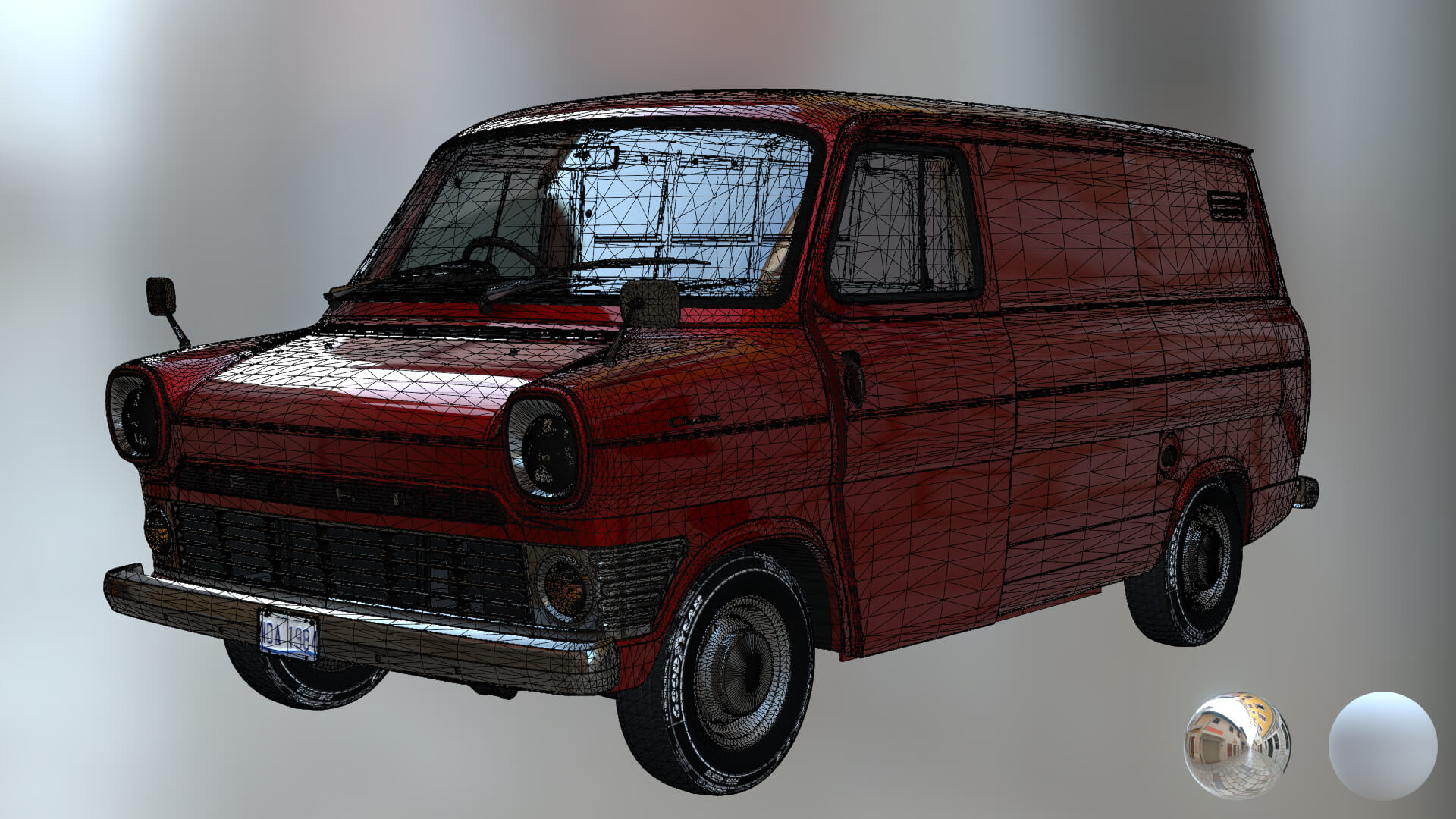 Ford Transit 1965 3D Model 3D Render, Digital Art by nerdadantes