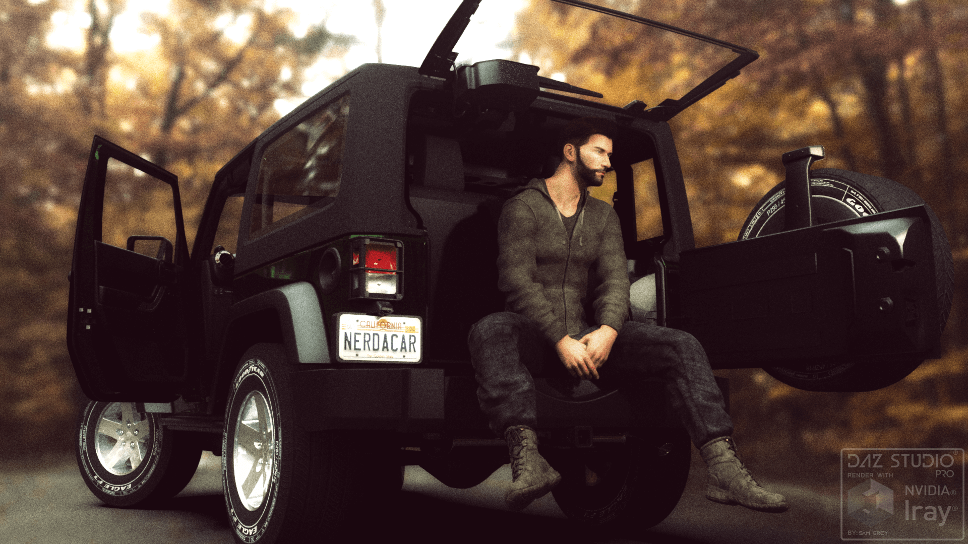 Jeep Wrangler 2012 3D Render, Digital Art by nerdadantes