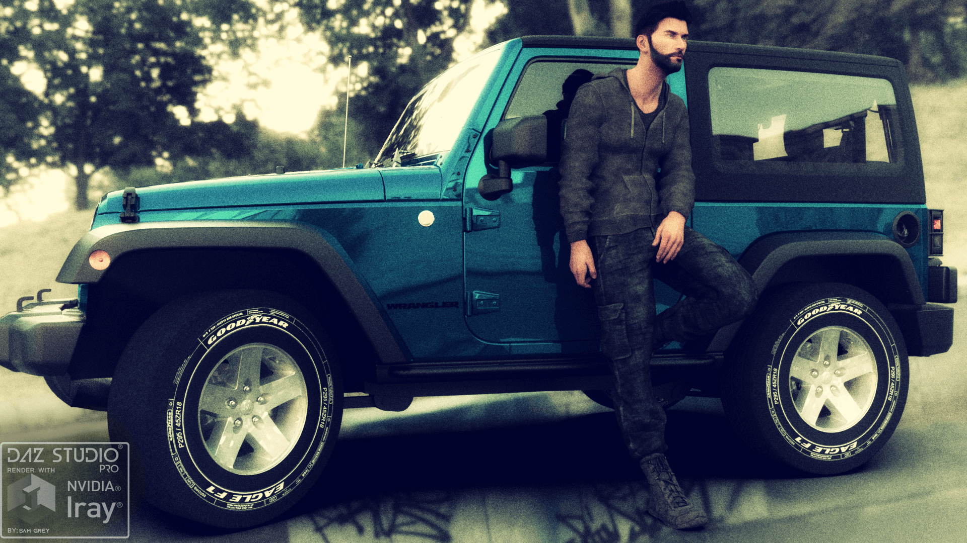 Jeep Wrangler 2012 3D Render, Digital Art by nerdadantes