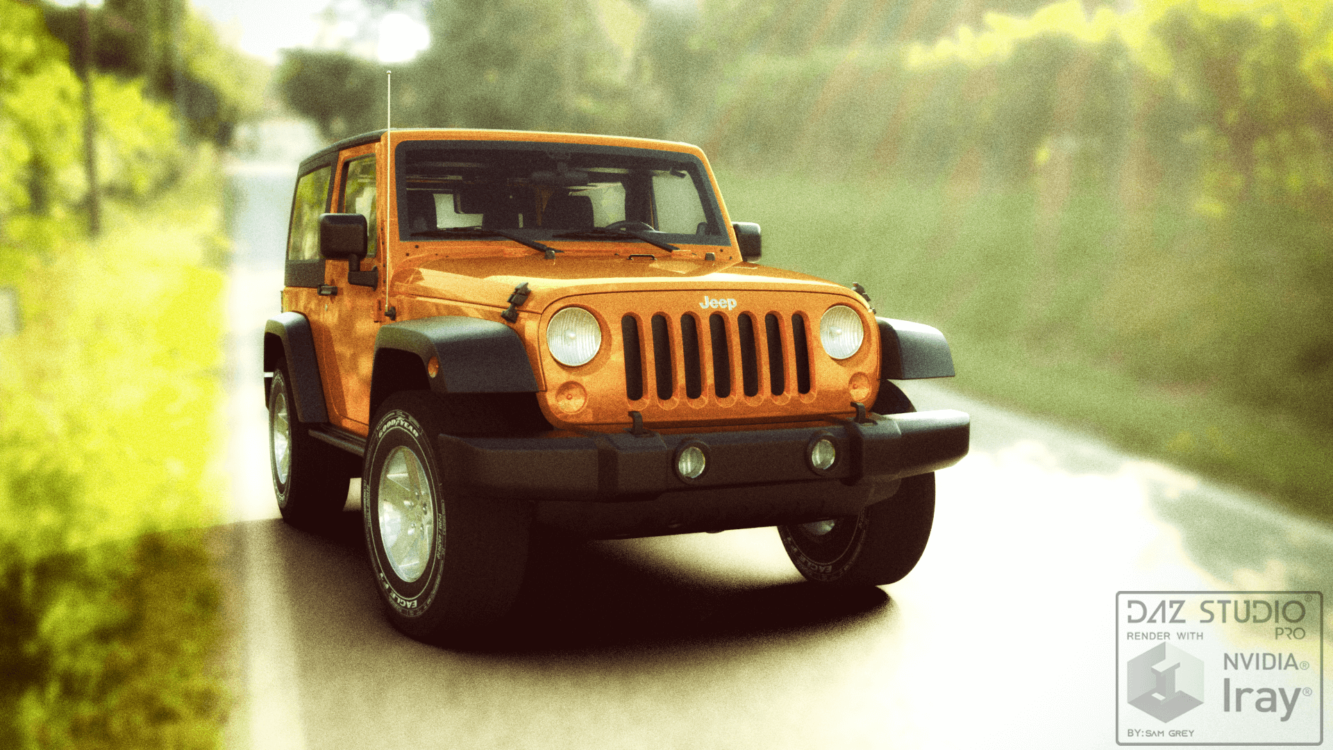 Jeep Wrangler 2012 3D Render, Digital Art by nerdadantes