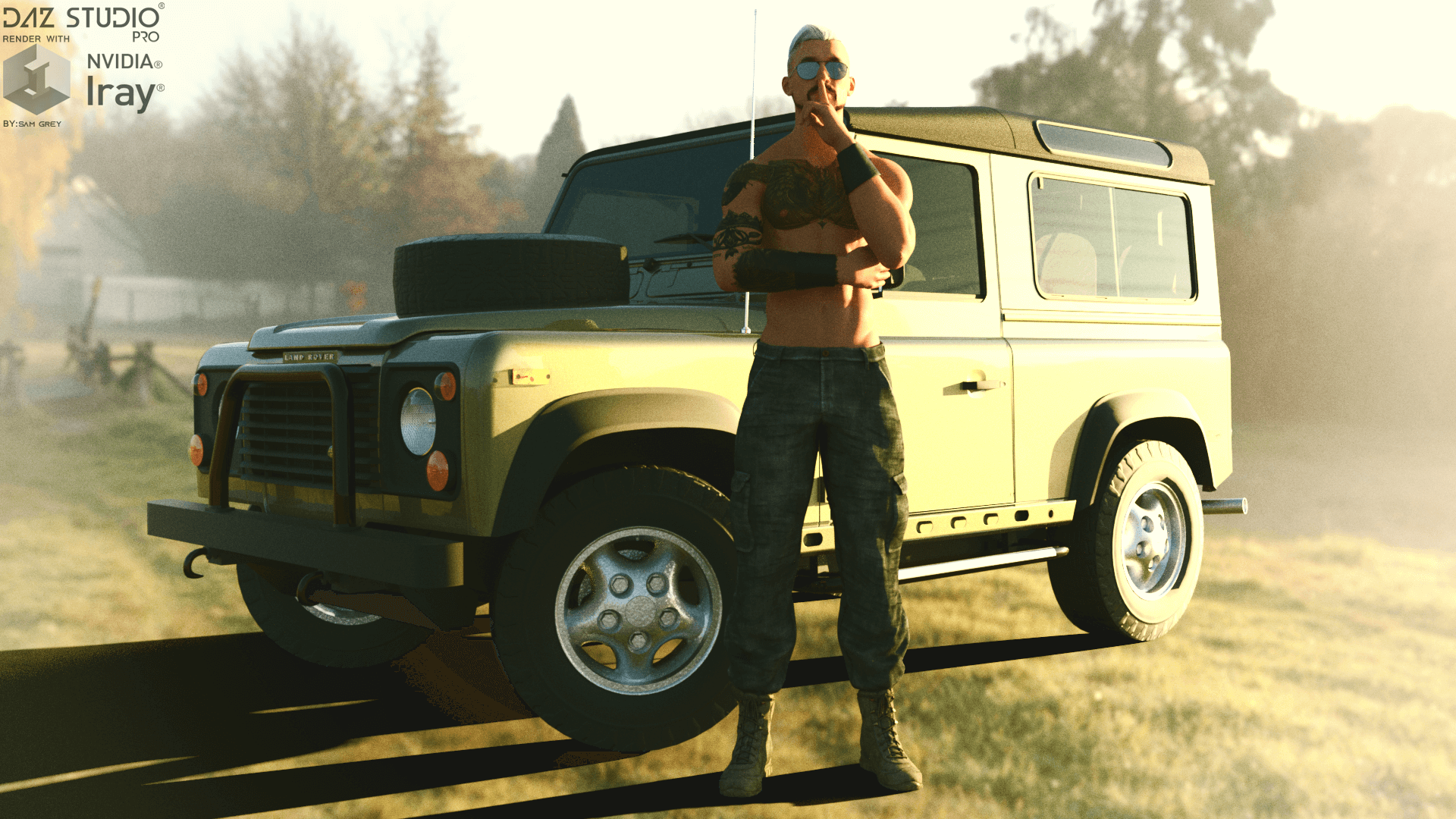 Land Rover Defender 90 1997 3D Render, Digital Art by nerdadantes