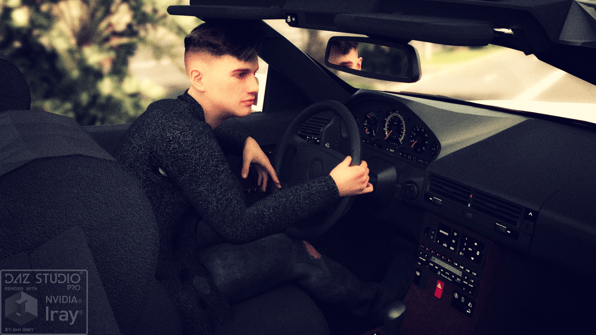 Mercedes-Benz SL 1990 3D Render, Digital Art by nerdadantes