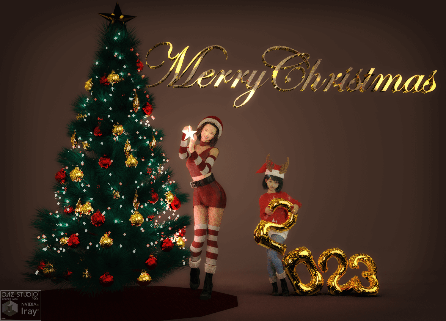 Merry Christmas Bundle 3D Render | RenderHub Gallery