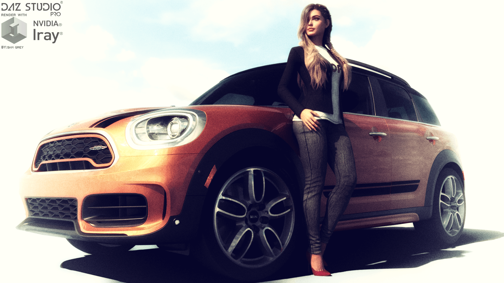Mini Cooper Countryman 2018 3D Render, Digital Art by nerdadantes