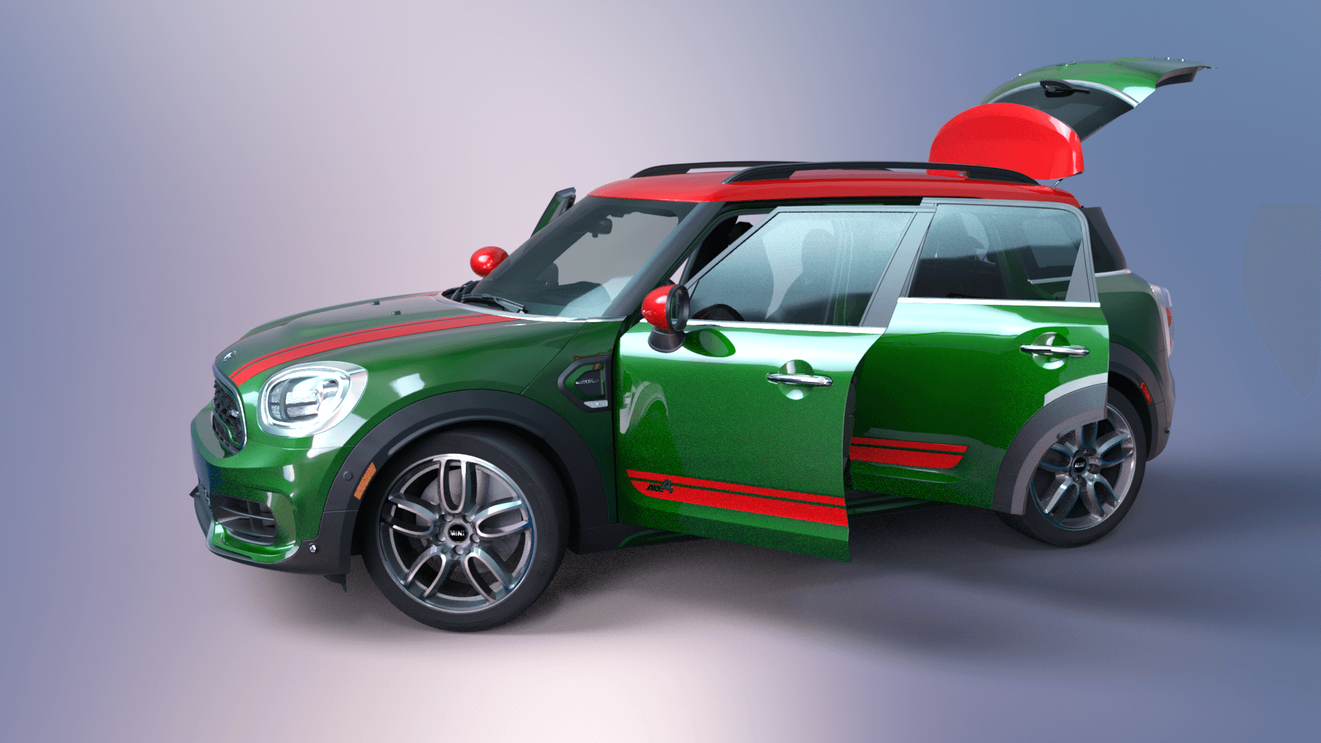 Mini Cooper Countryman 2018 3D Render, Digital Art by nerdadantes