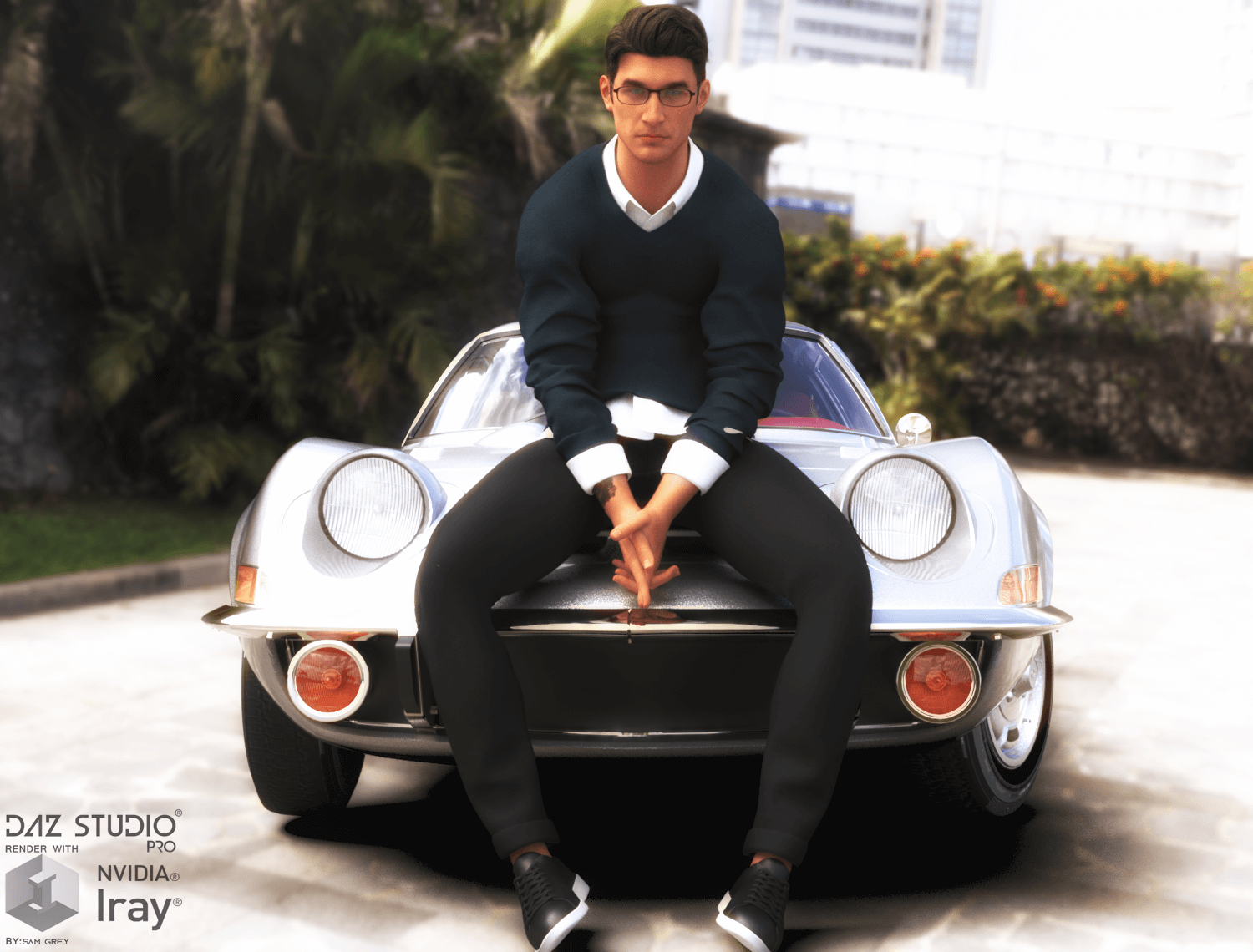 Opel GT 1968 3D Render, Digital Art by nerdadantes