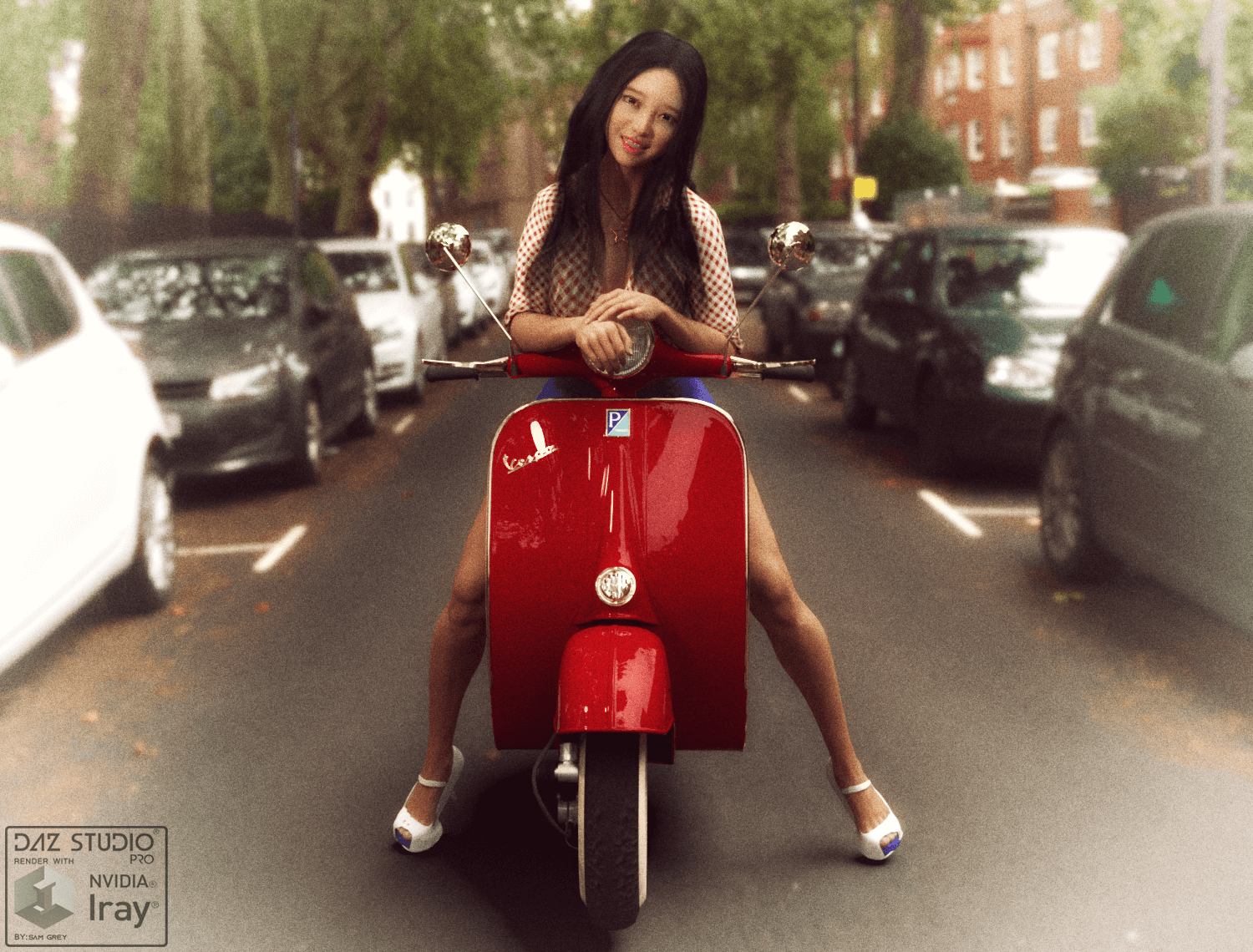 Piaggio Vespa 1961 3D Render, Digital Art by nerdadantes