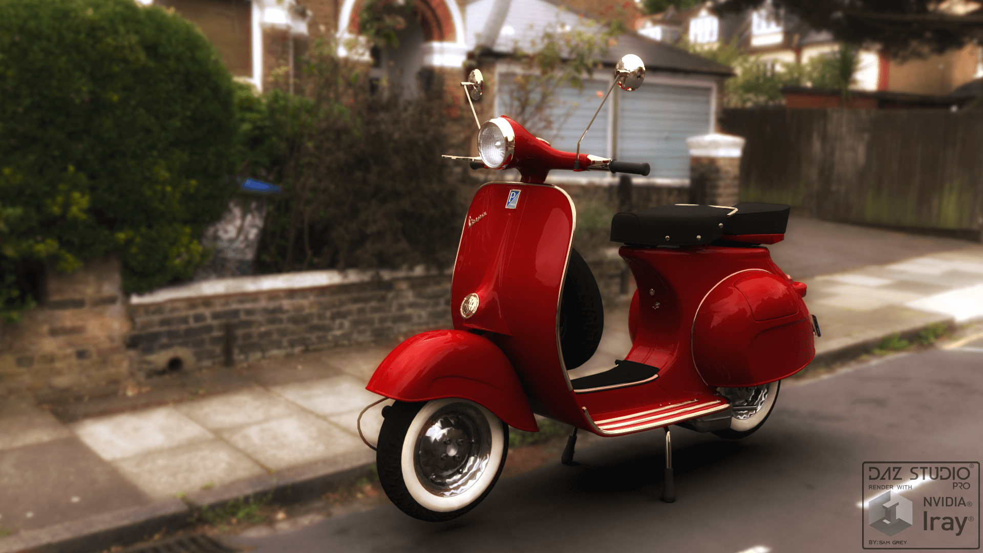 Piaggio Vespa 1961 3D Render, Digital Art by nerdadantes