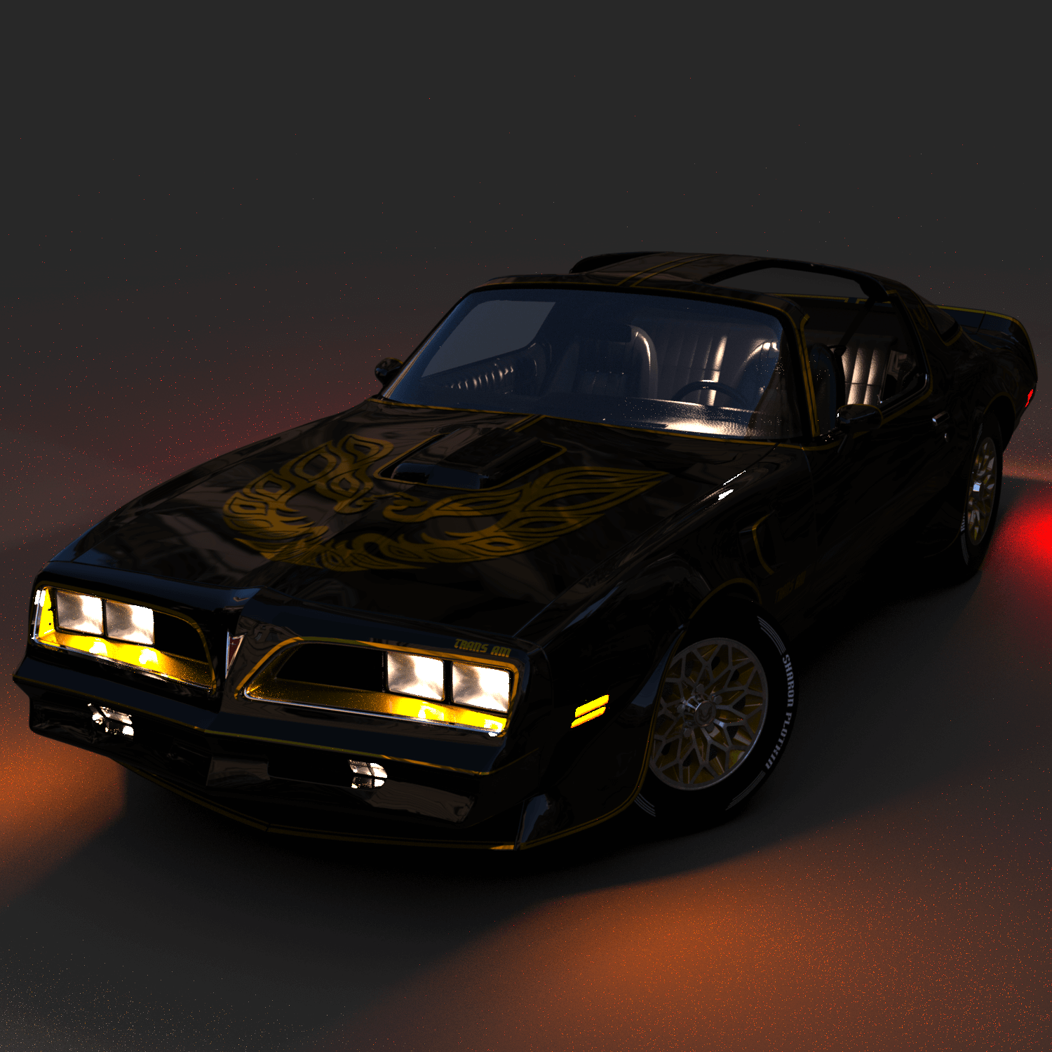 Pontiac Firebird Trans Am 1977 3D Render by nerdadantes
