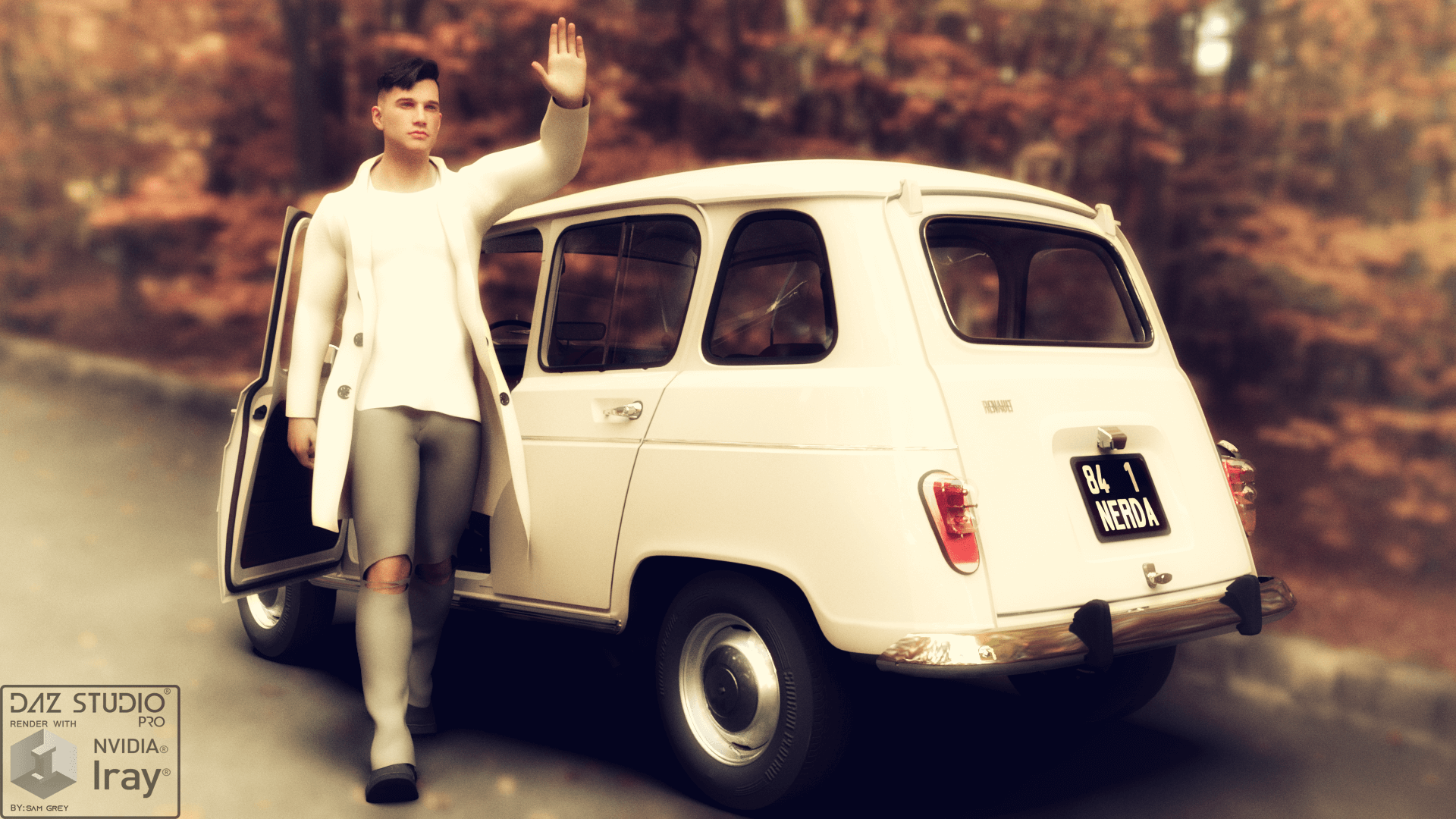 Renault 4L 1969 3D Render, Digital Art by nerdadantes