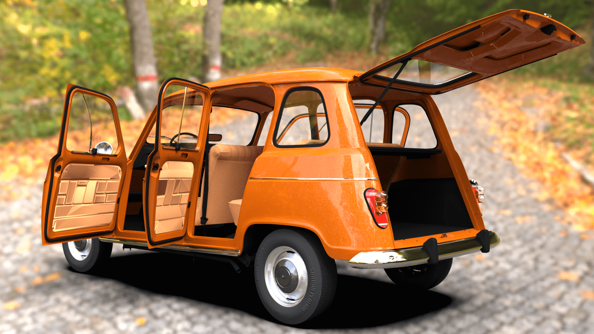 Renault 4L 1969 3D Render, Digital Art by nerdadantes