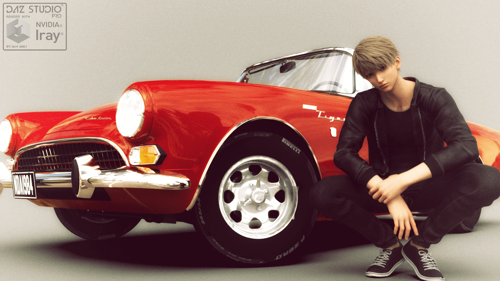 Sunbeam Tiger 1967 3D Render, Digital Art by nerdadantes