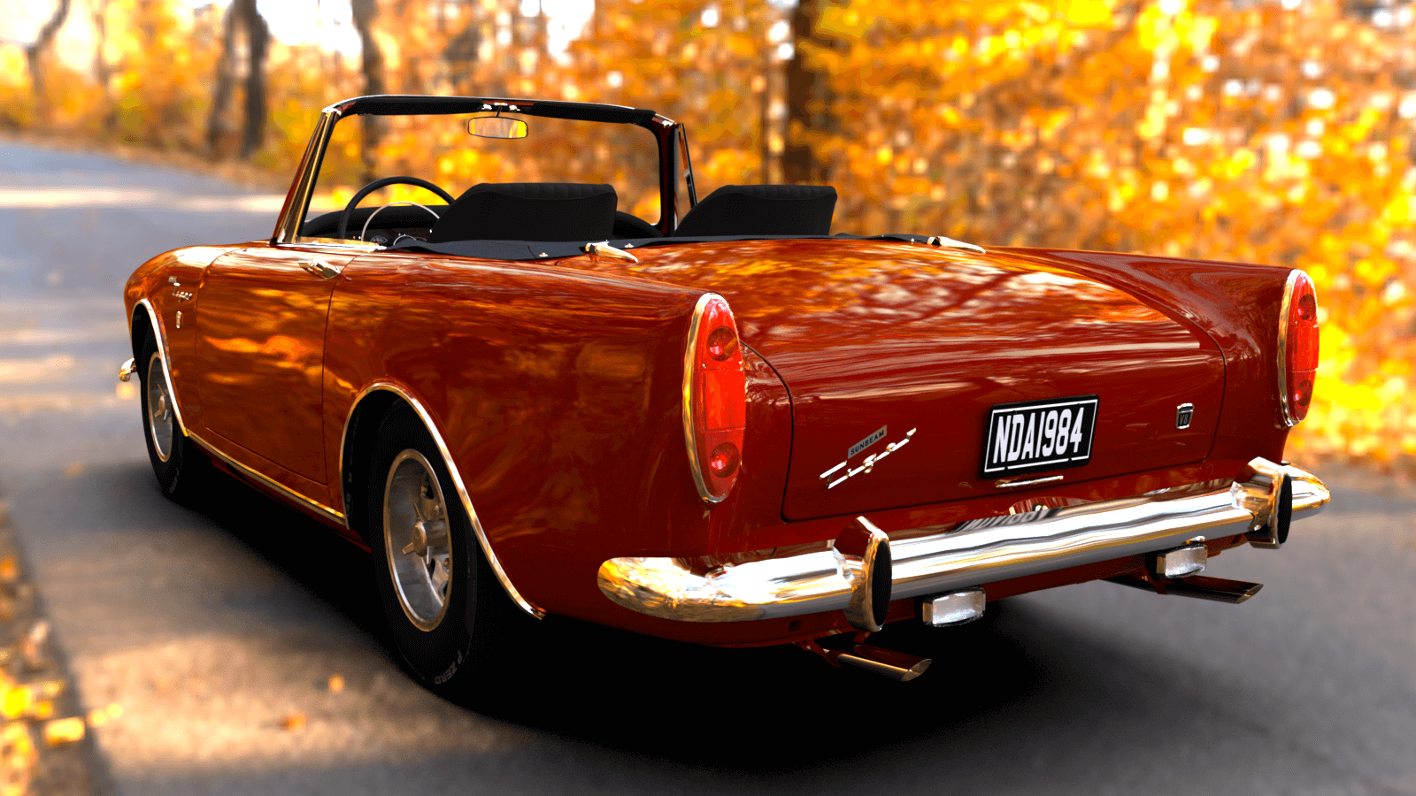Sunbeam Tiger 1967 3D Render, Digital Art by nerdadantes