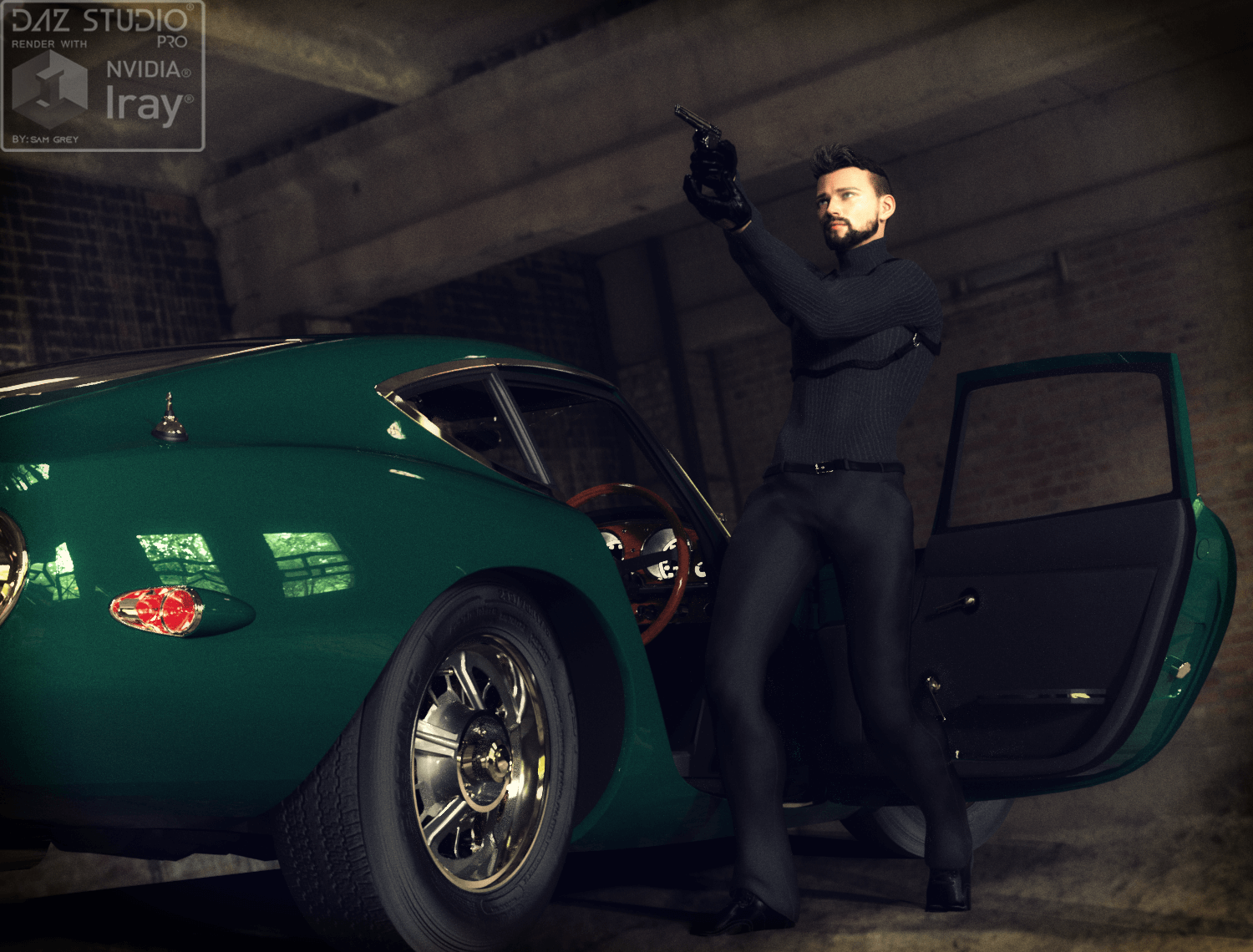 Toyota 2000GT 1969 3D Render, Digital Art by nerdadantes