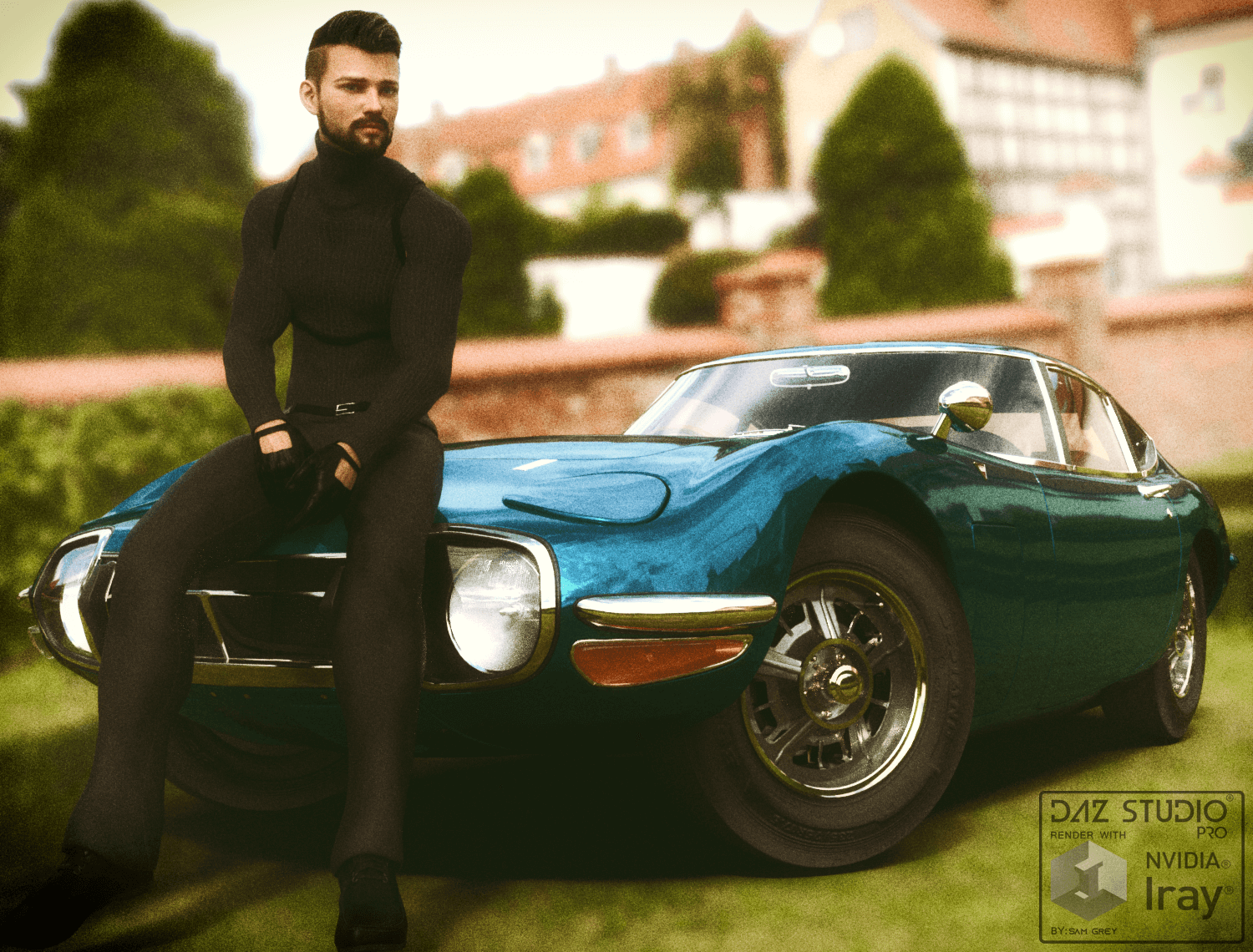 Toyota 2000GT 1969 3D Render, Digital Art by nerdadantes