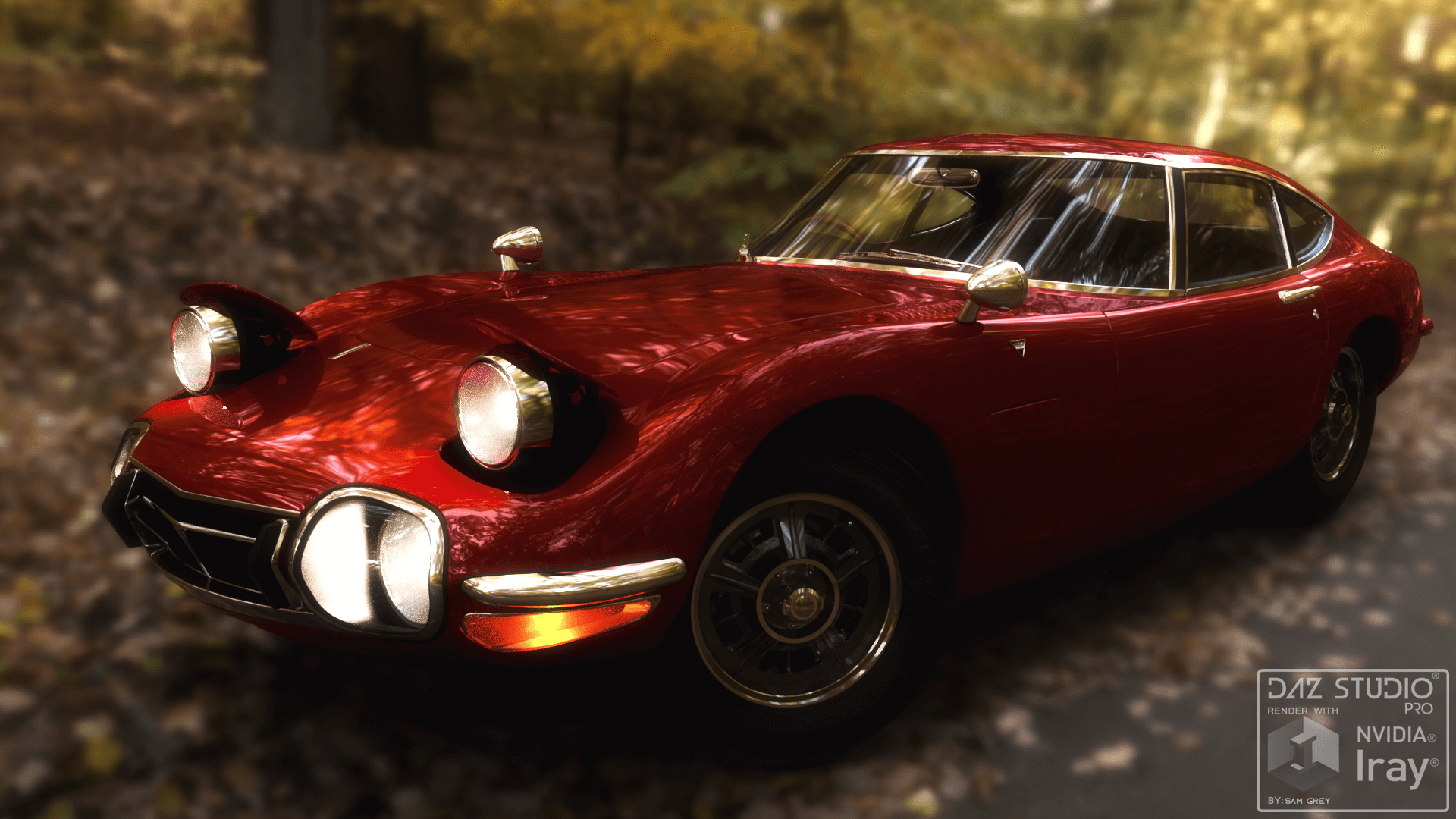 Toyota 2000GT 1969 3D Render, Digital Art by nerdadantes