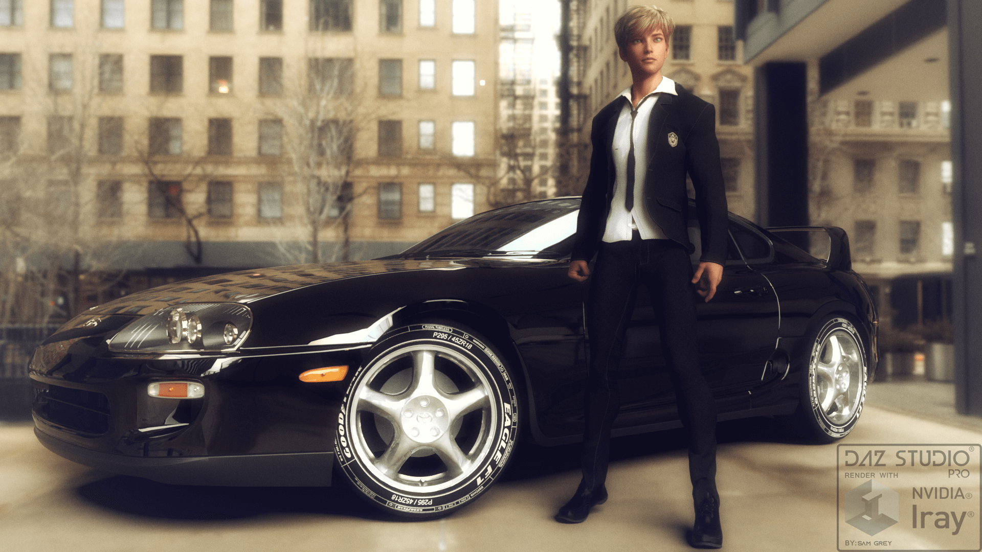 Toyota Supra RZ 1998 3D Render, Digital Art by nerdadantes