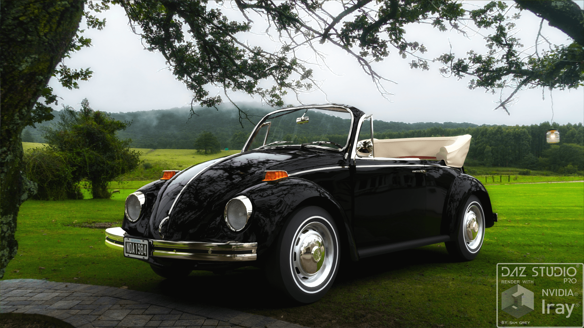 Volkswagen Beetle Convertible 1968 3D Render by nerdadantes