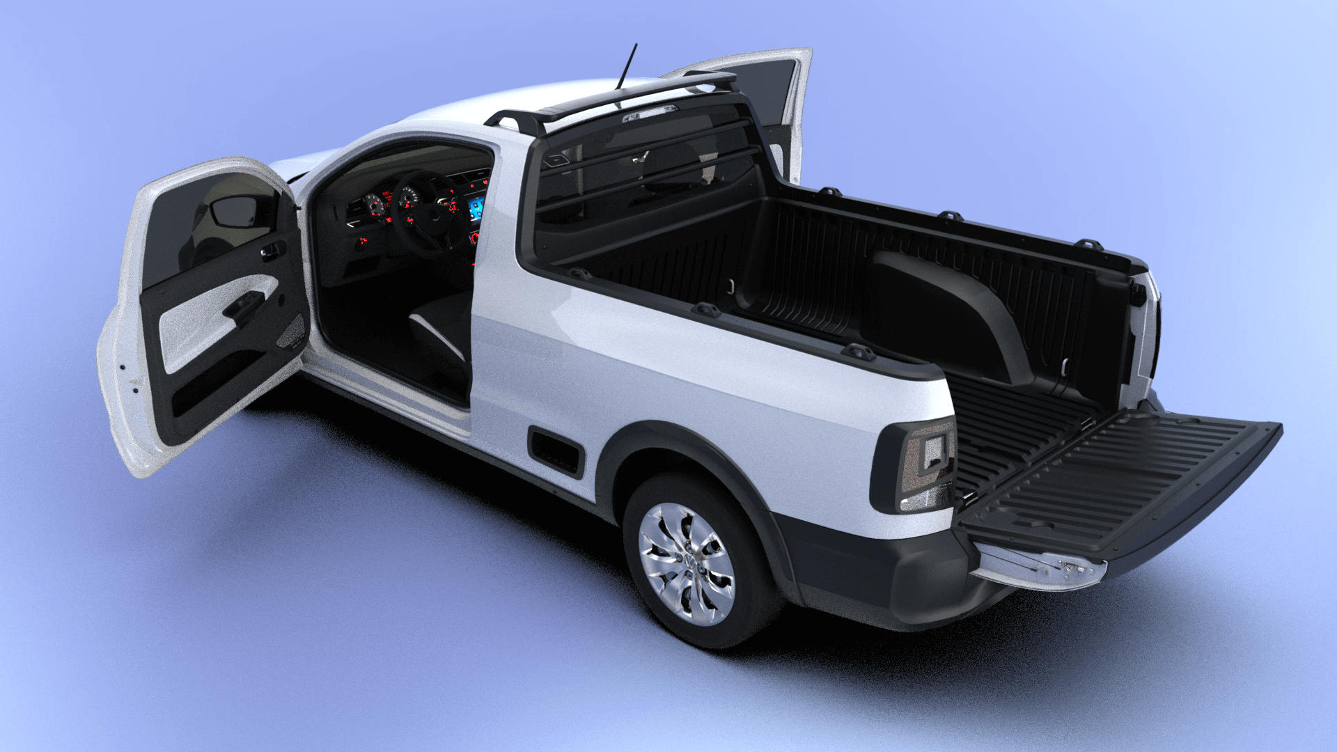 Volkswagen Saveiro Robust 2025 3D Render by nerdadantes