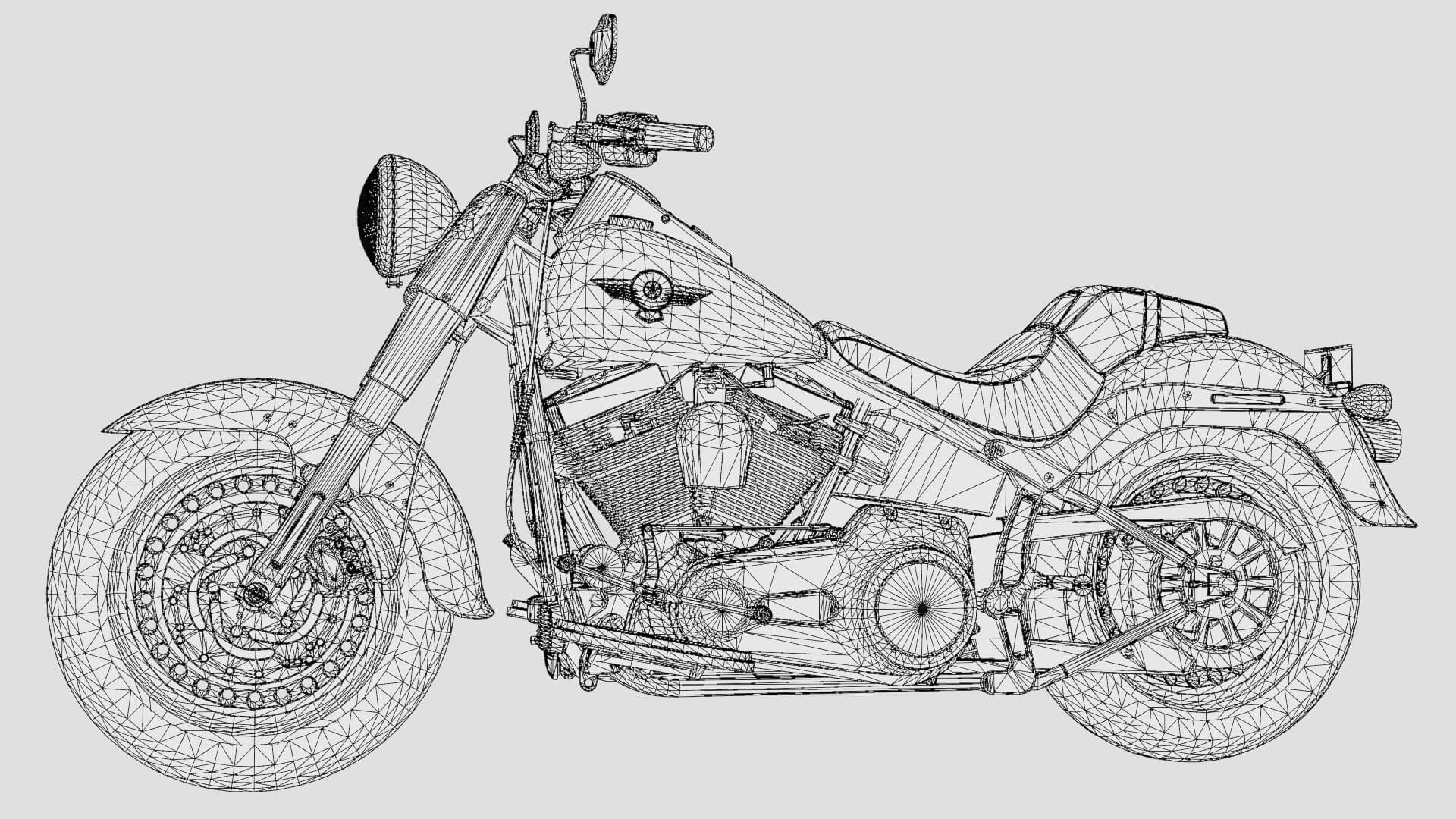 Harley Davidson Fatboy Drawings