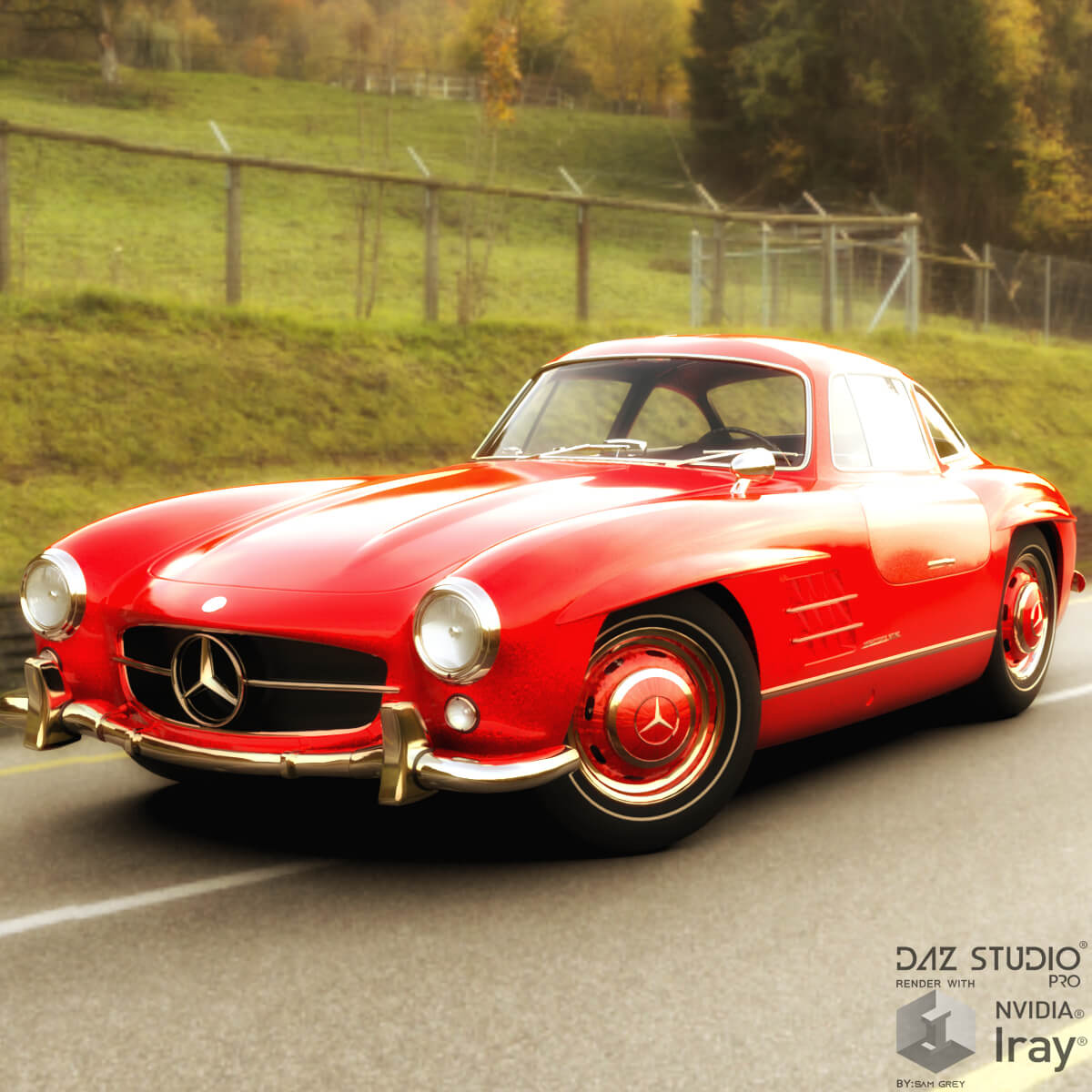 Mercedes-Benz 300SL 1955 3D Model by nerdadantes