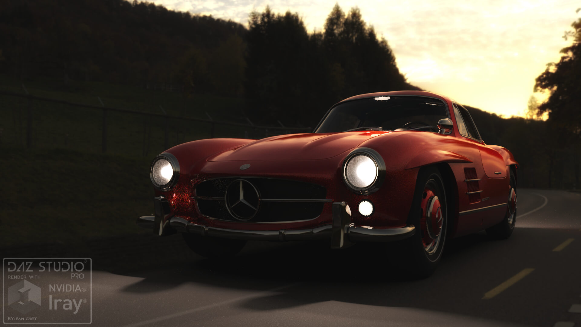 Mercedes-Benz 300SL 1955 3D Model by nerdadantes