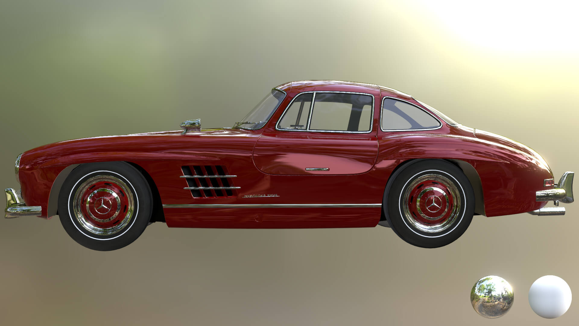 Mercedes-Benz 300SL 1955 3D Model by nerdadantes