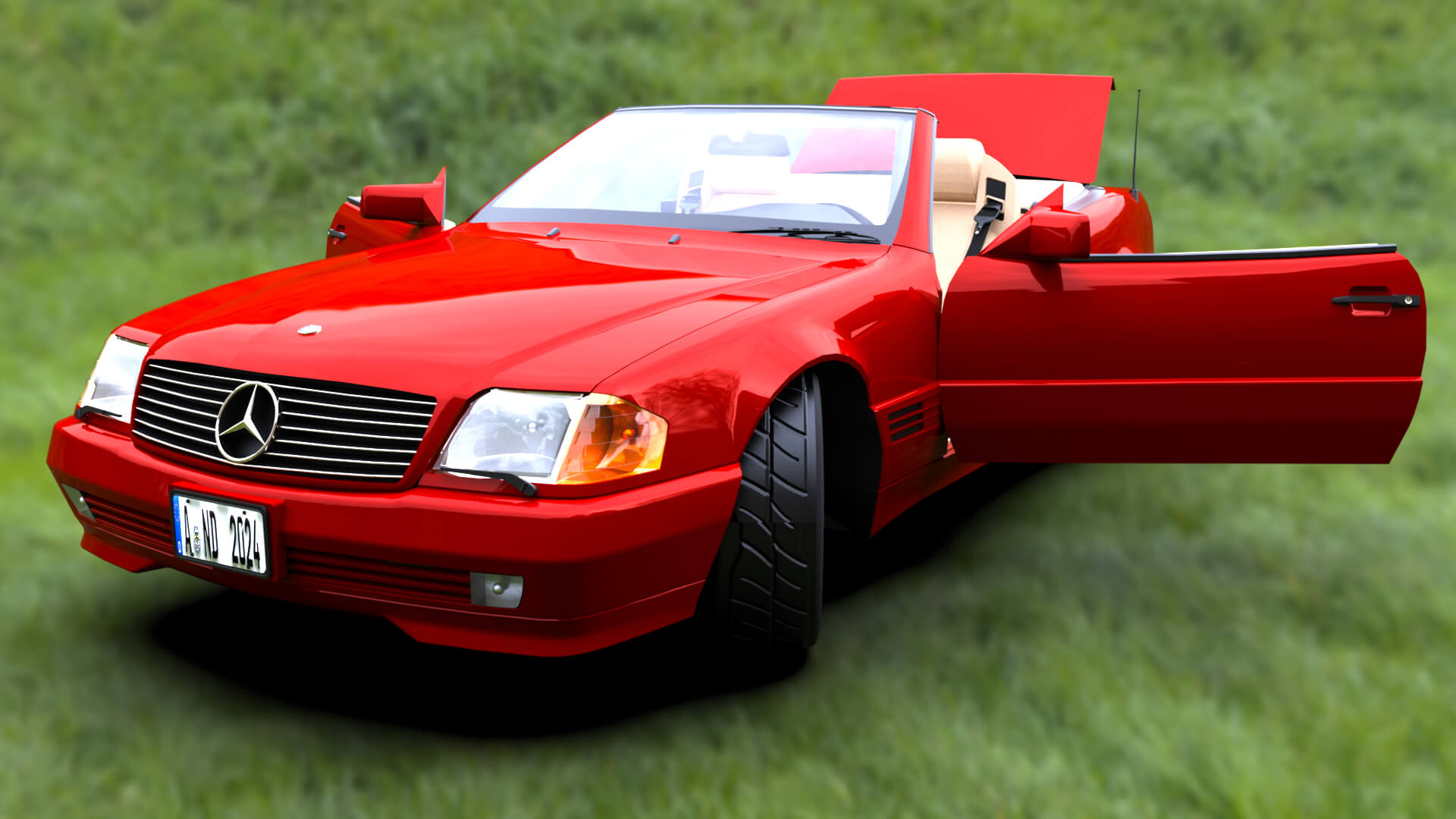 Mercedes-Benz SL 1990 3D Model by nerdadantes