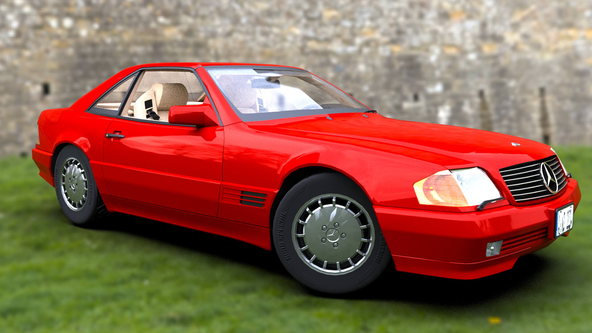 Mercedes-Benz SL 1990 3D Model by nerdadantes