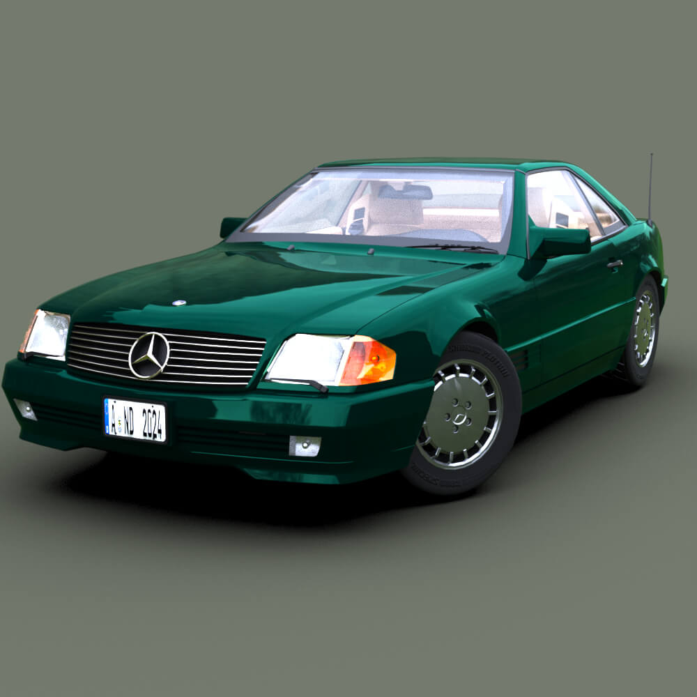 Mercedes-Benz SL 1990 3D Model by nerdadantes