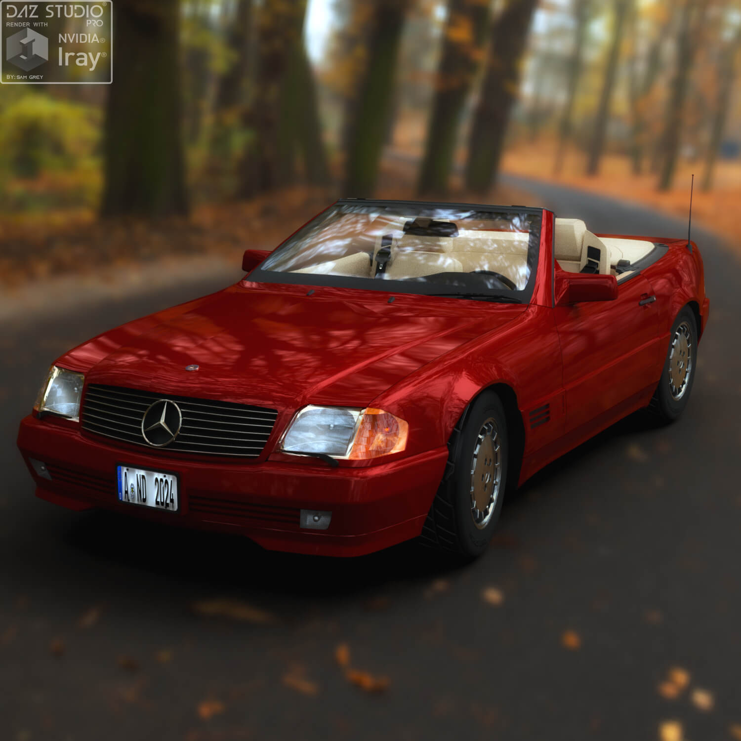 Mercedes-Benz SL 1990 3D Model by nerdadantes