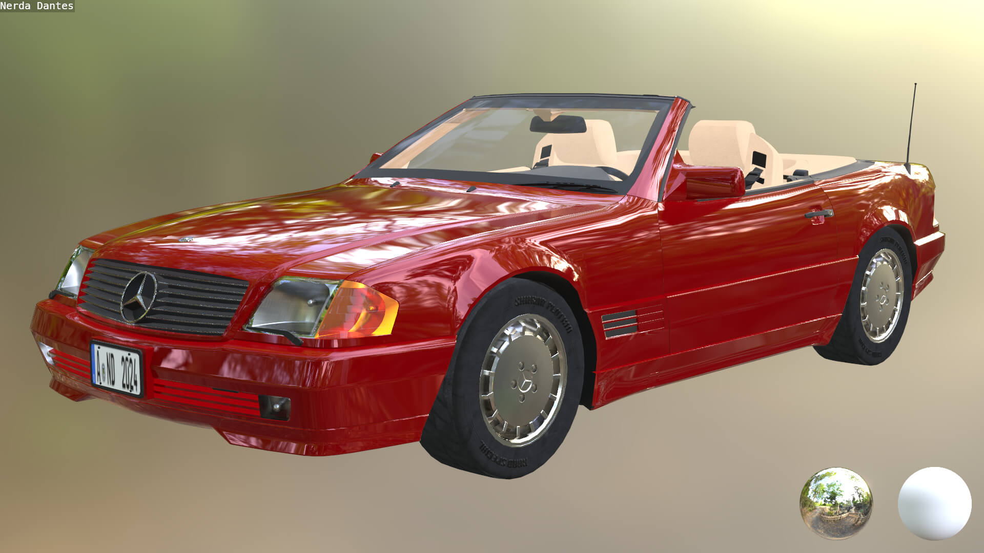 Mercedes-Benz SL 1990 3D Model by nerdadantes