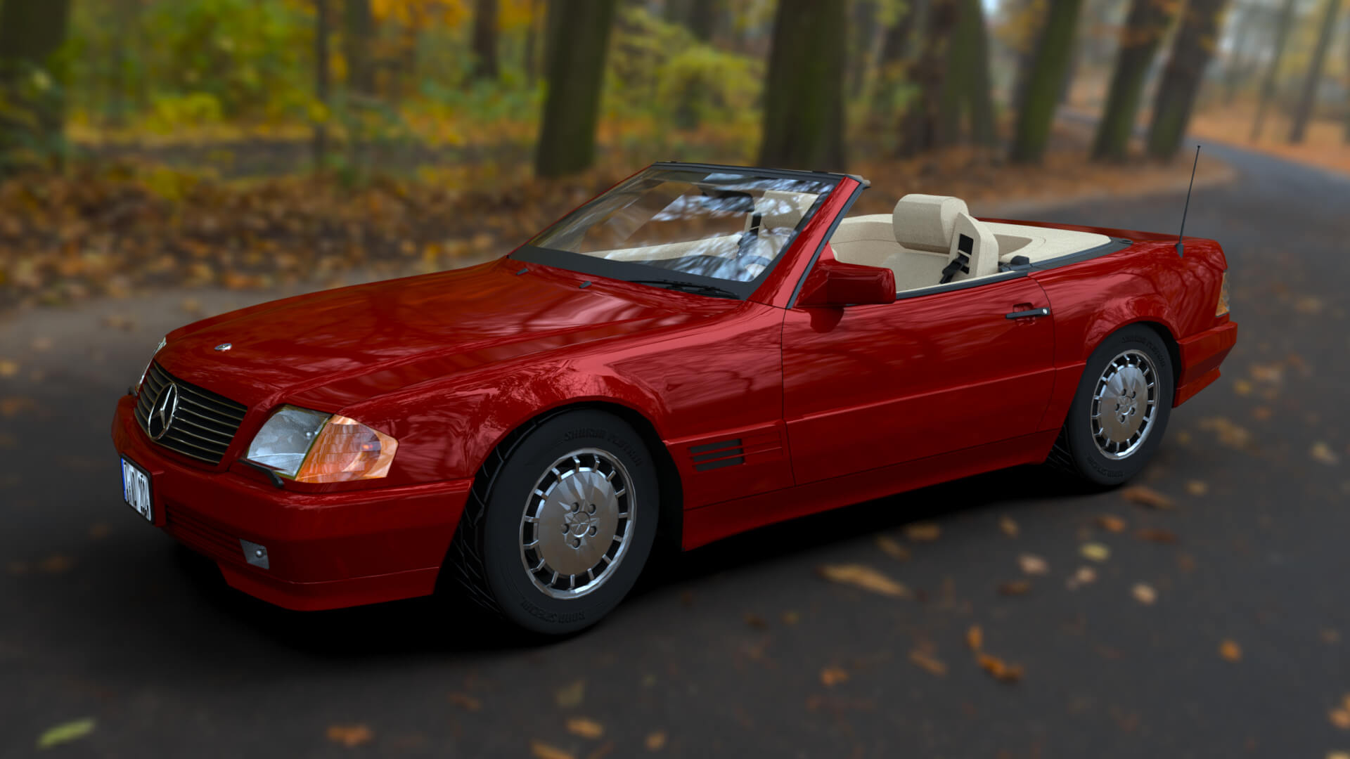 Mercedes-Benz SL 1990 Daz Content by nerdadantes