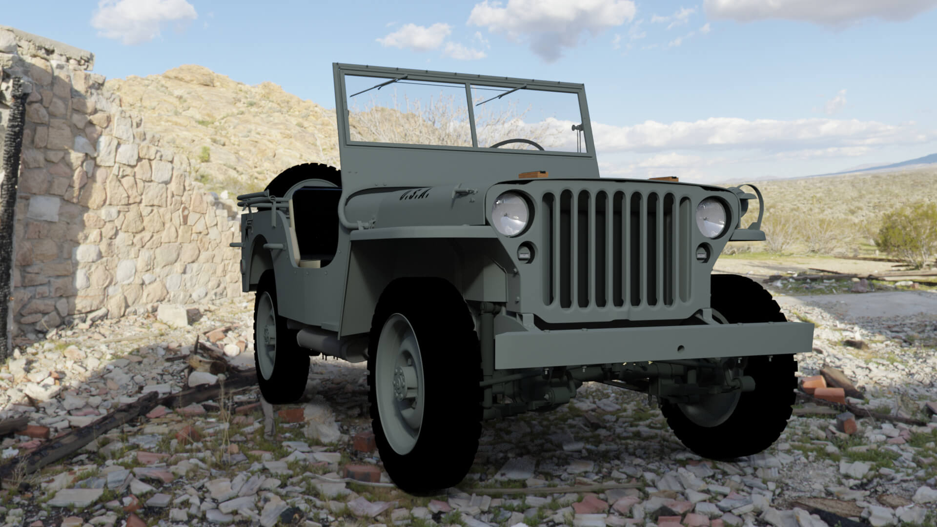 Willys MB Jeep 1945 - 3D Model by nerdadantes
