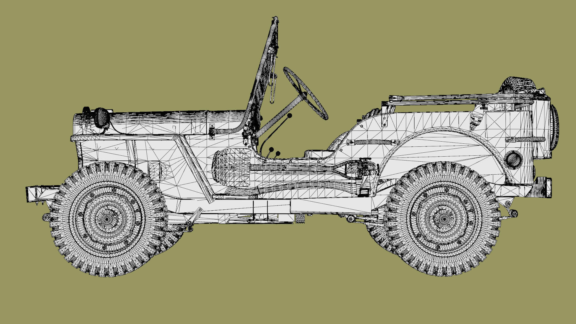 Willys MB Jeep 1945 - 3D Model by nerdadantes