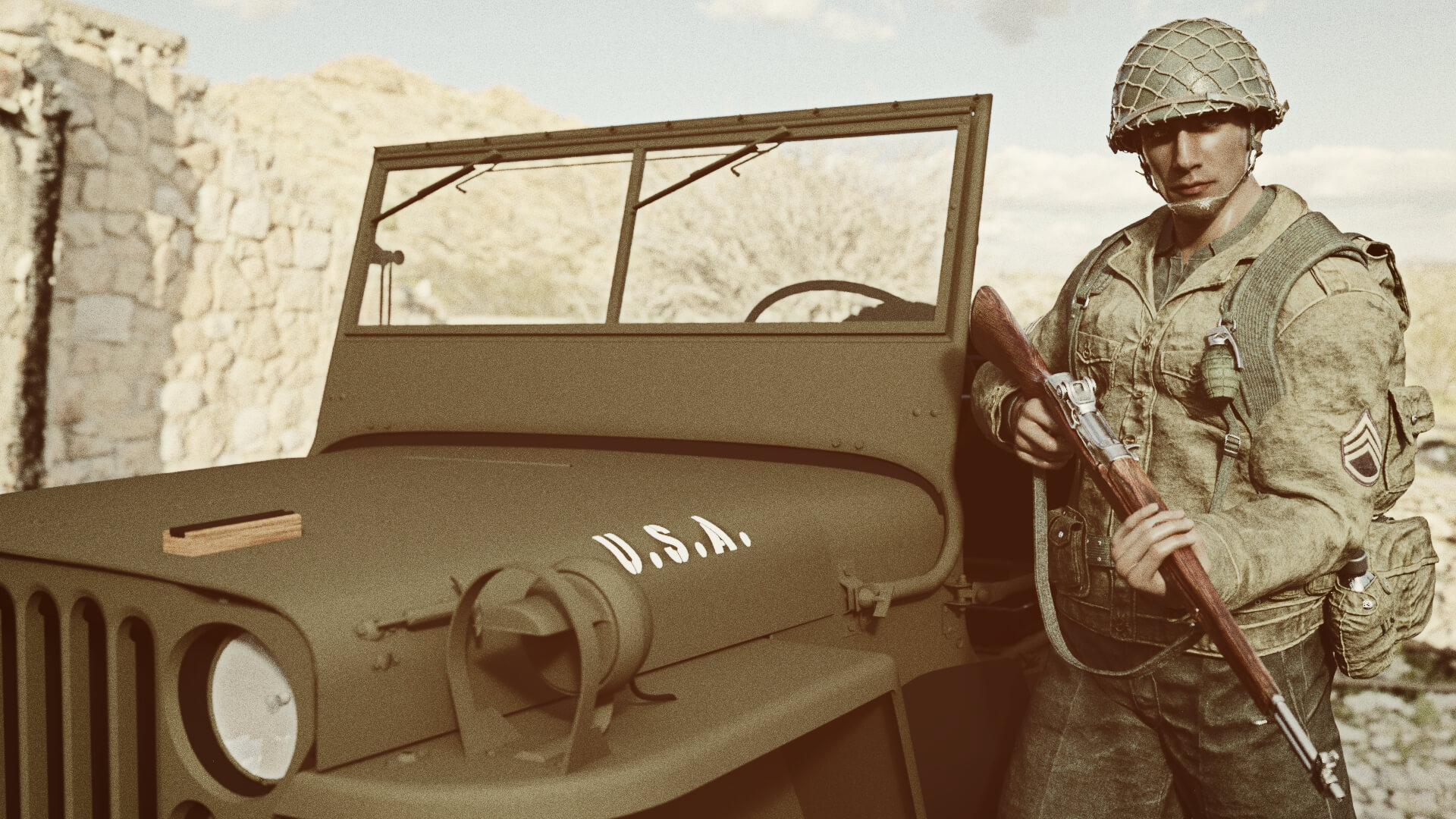 Willys MB Jeep 1945 for DAZ Studio by nerdadantes