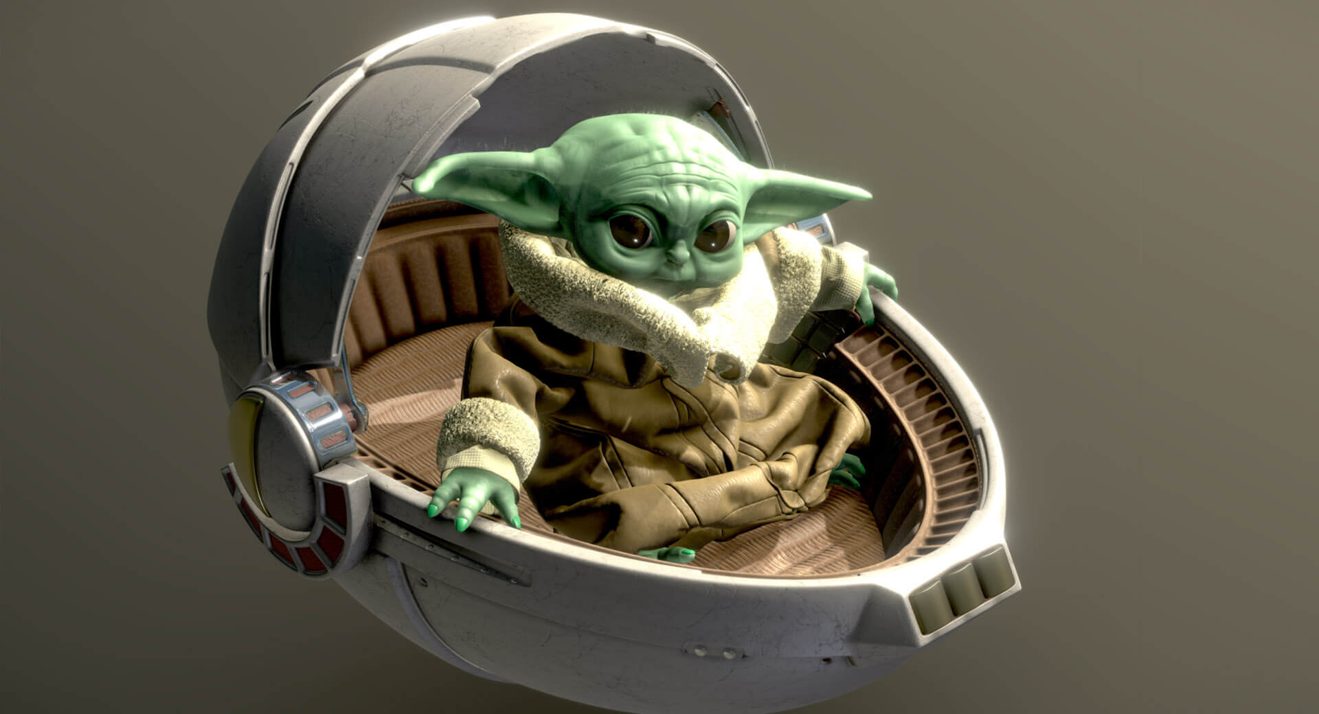 Mandalorian - Grogu ( Floating Pram ) Free 3D Model by Nestaeric