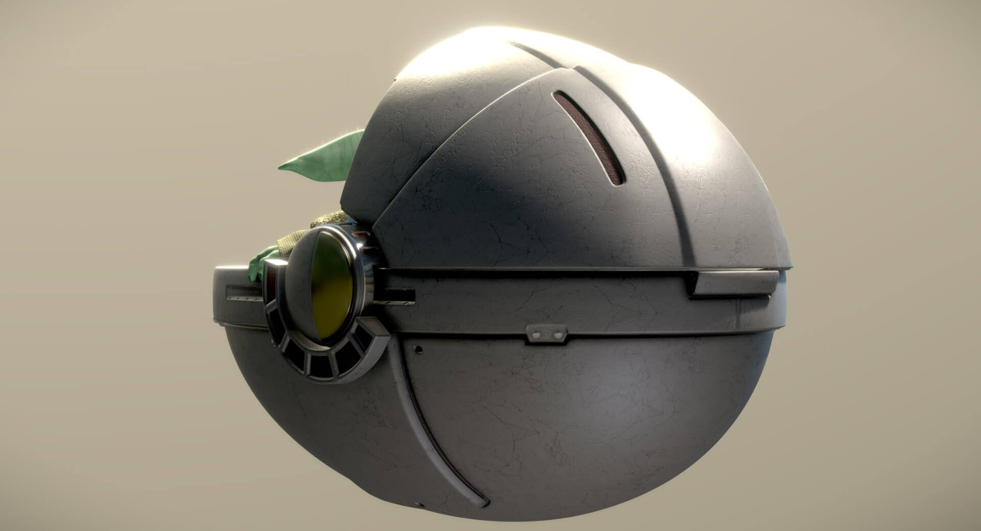 Mandalorian - Grogu ( Floating Pram ) Free 3D Model by Nestaeric