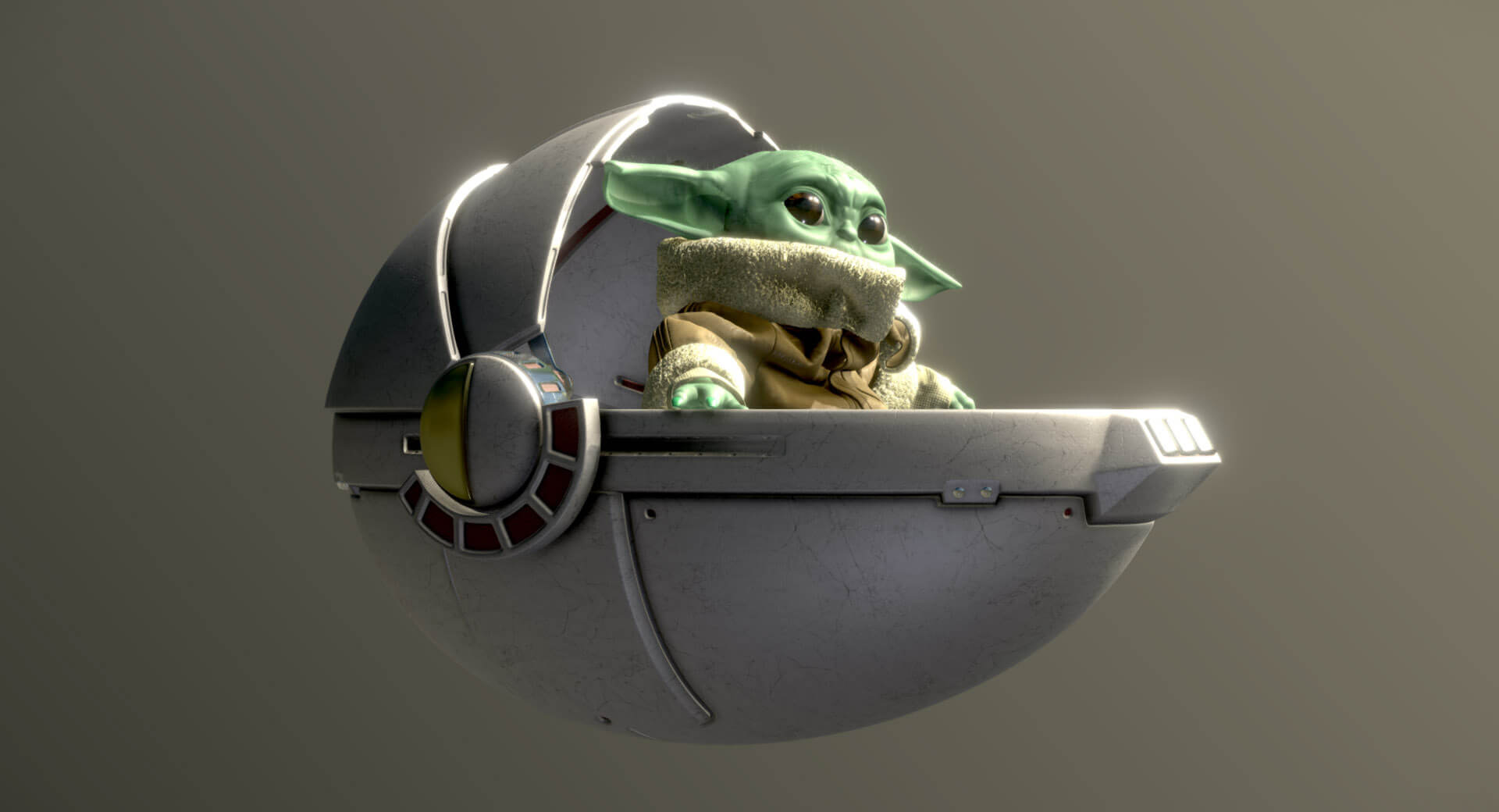 Mandalorian - Grogu ( Floating Pram ) Free 3D Model by Nestaeric