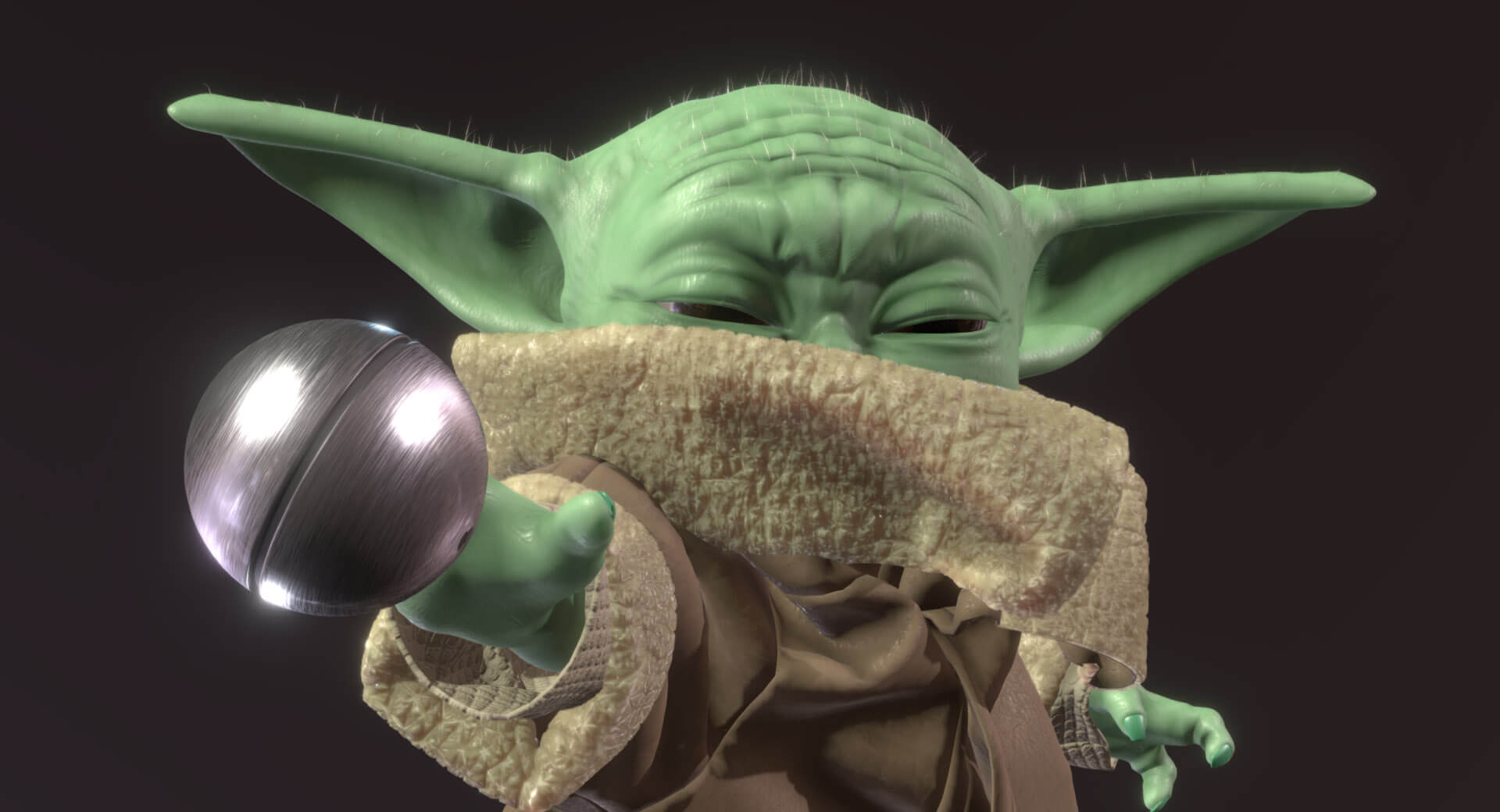 Mandalorian - Grogu ( The Force ) Free 3D Model by Nestaeric