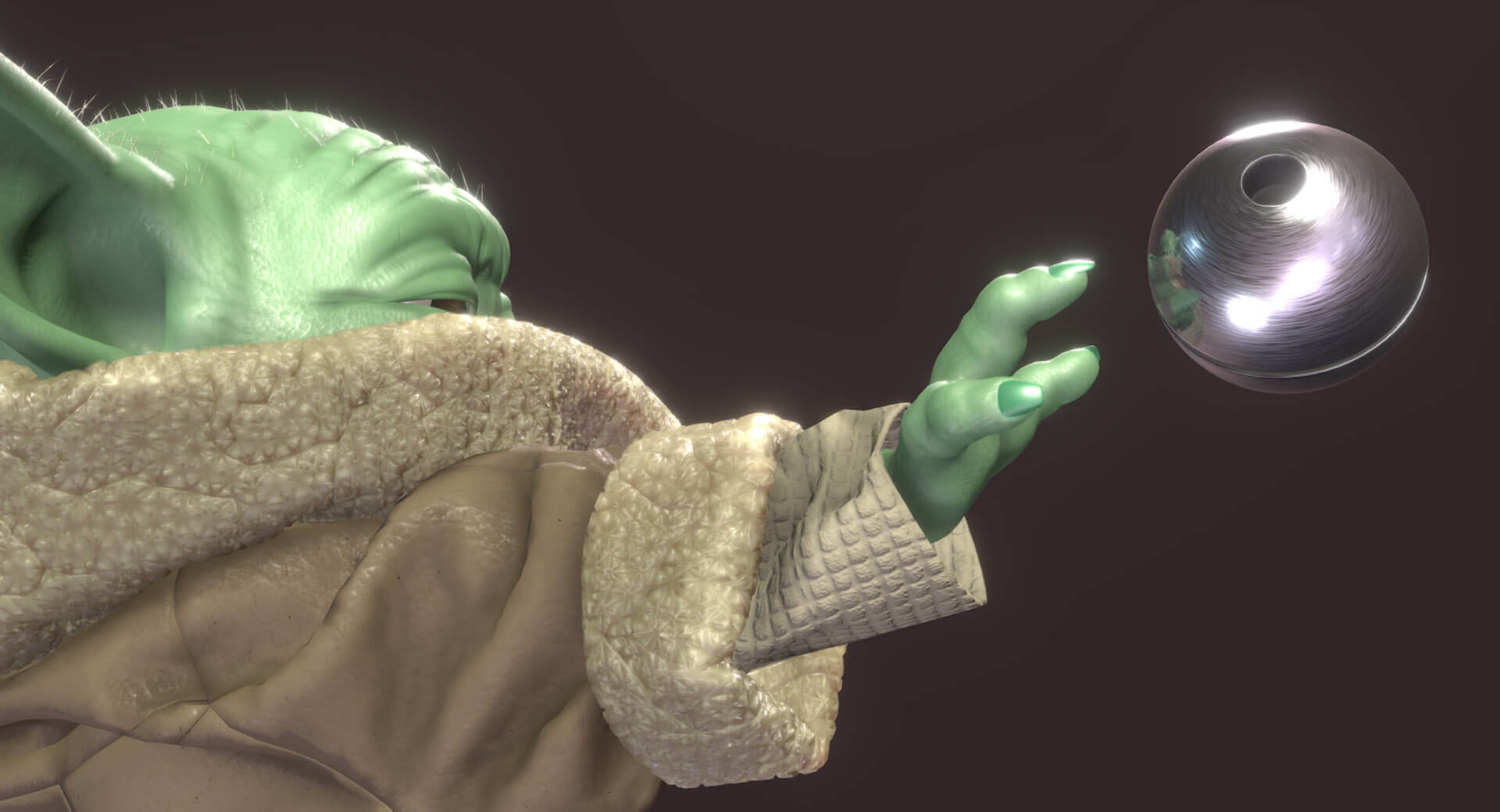 Mandalorian - Grogu ( The Force ) Free 3D Model by Nestaeric