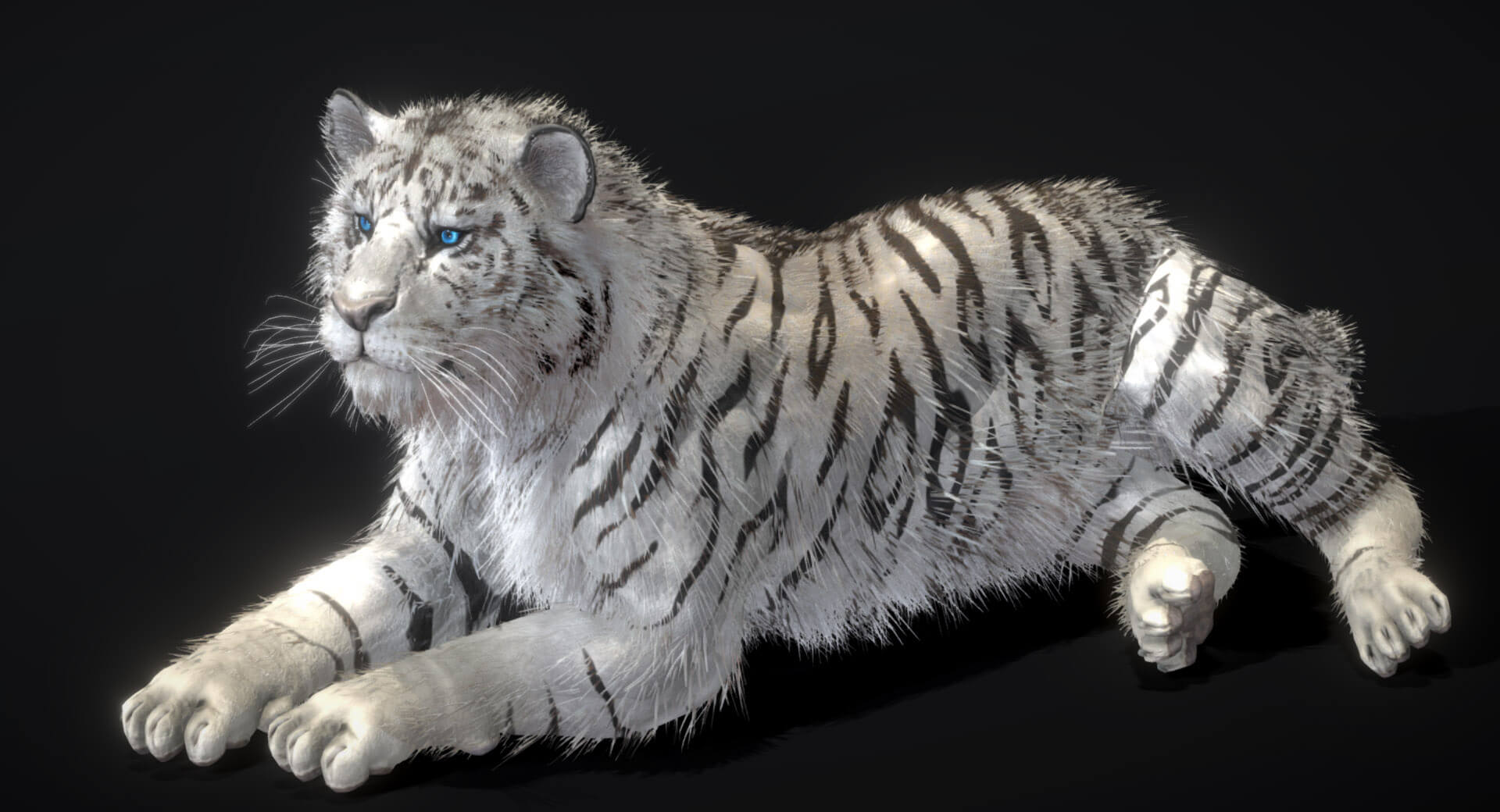 White Tiger 3D Model by Nestaeric