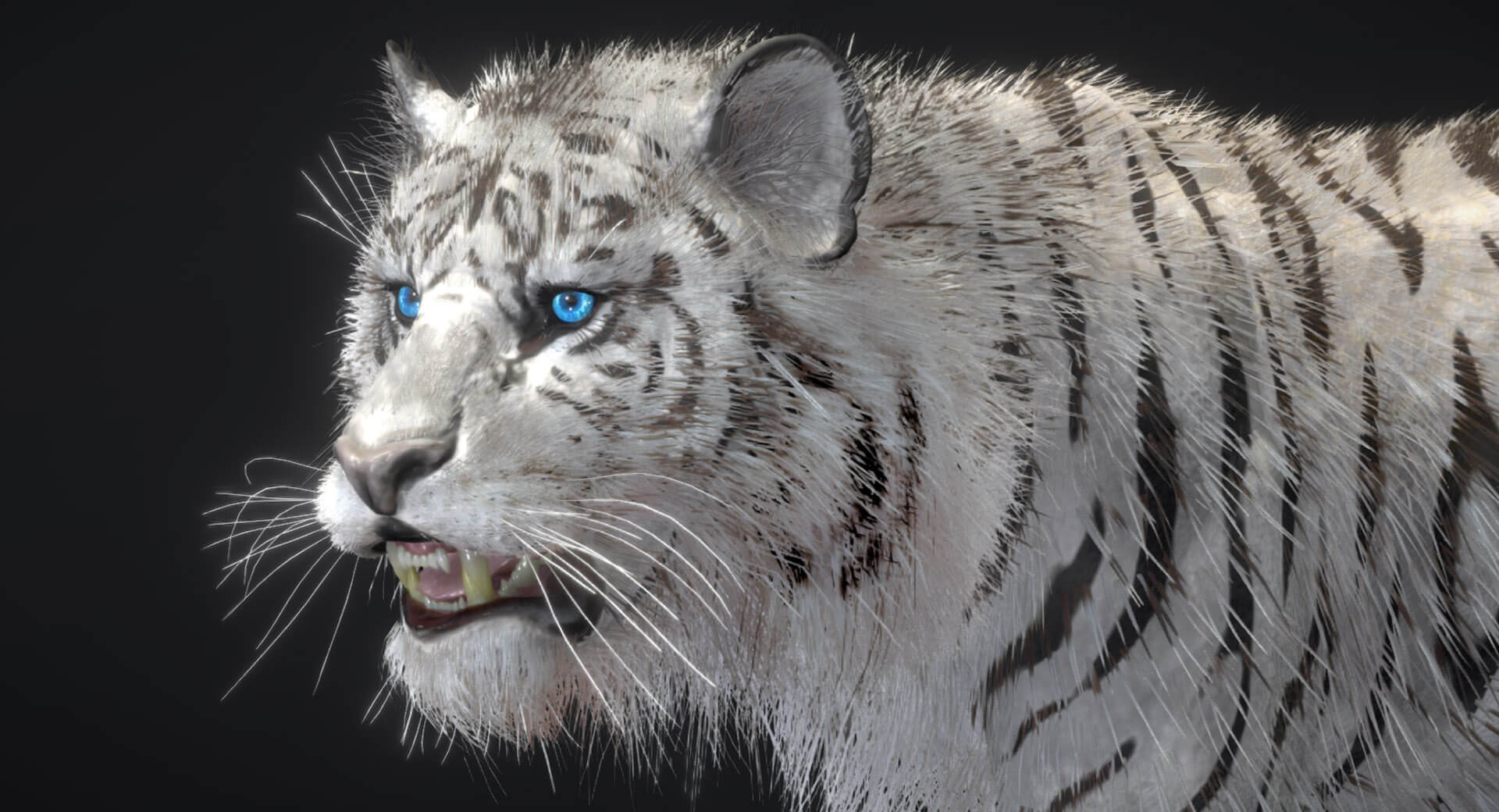 White Tiger 3D Model by Nestaeric