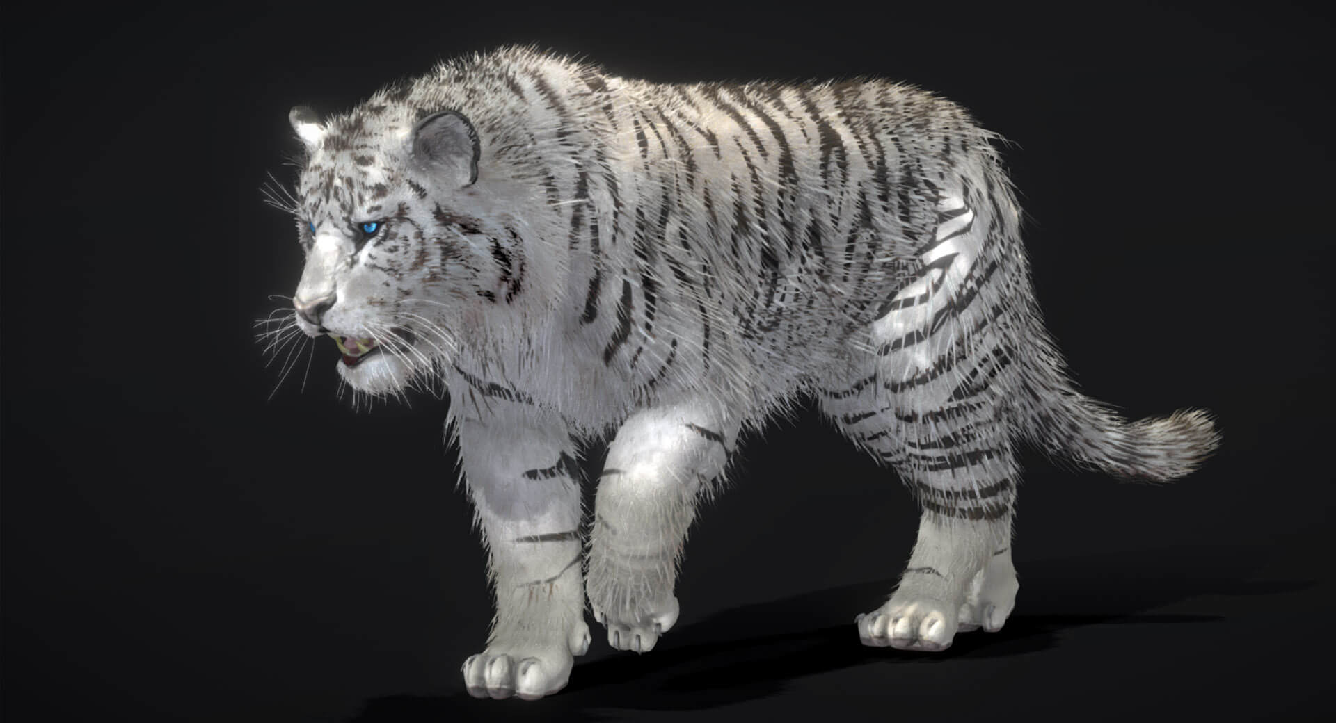 White Tiger 3D Model by Nestaeric